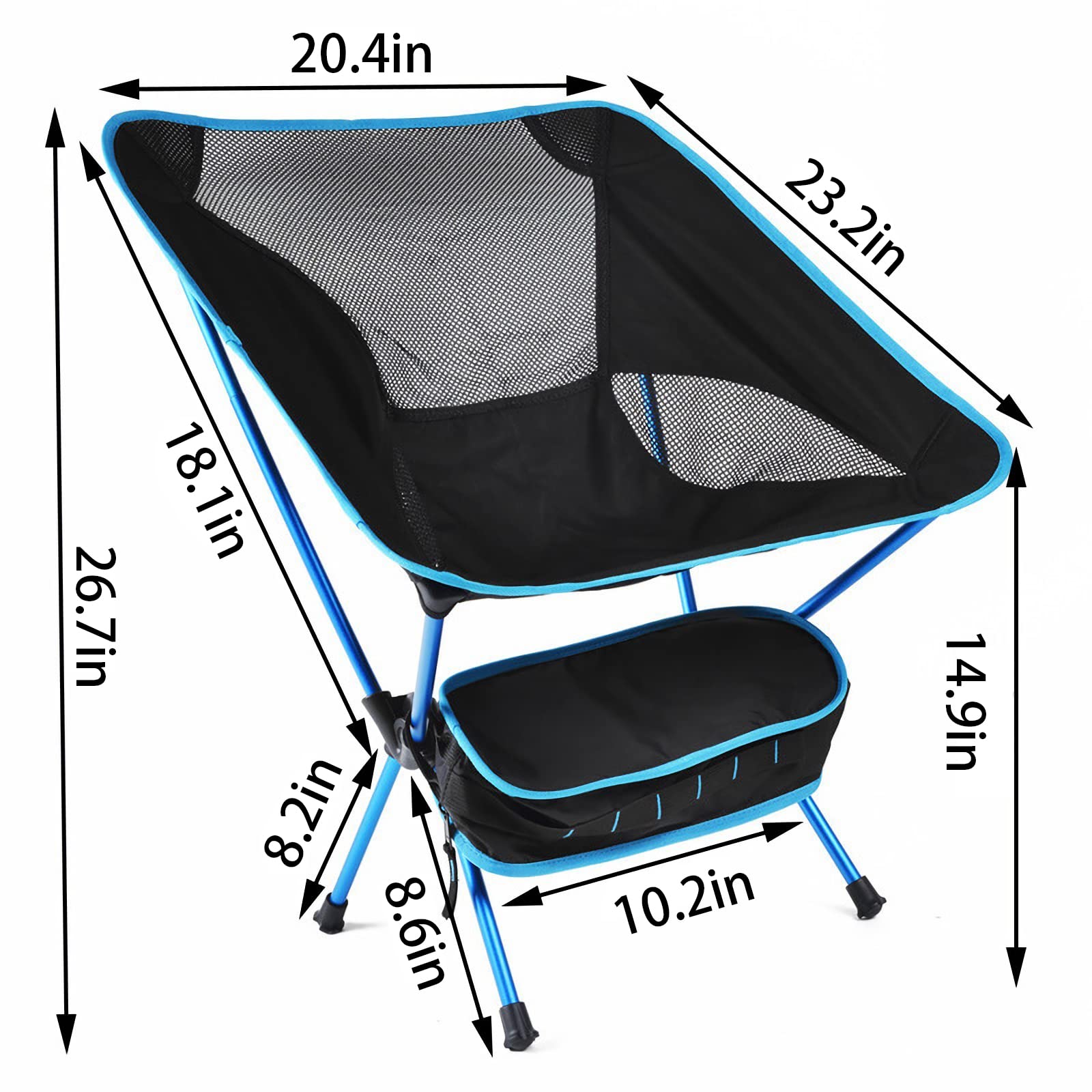 MAIPSIG Outdoor Folding Chair Camping Chairs Compact Back Packing Chair, 400 lbs Capacity, Folding Chairs Packable Lightweight for Hiking and Beach (Orange)