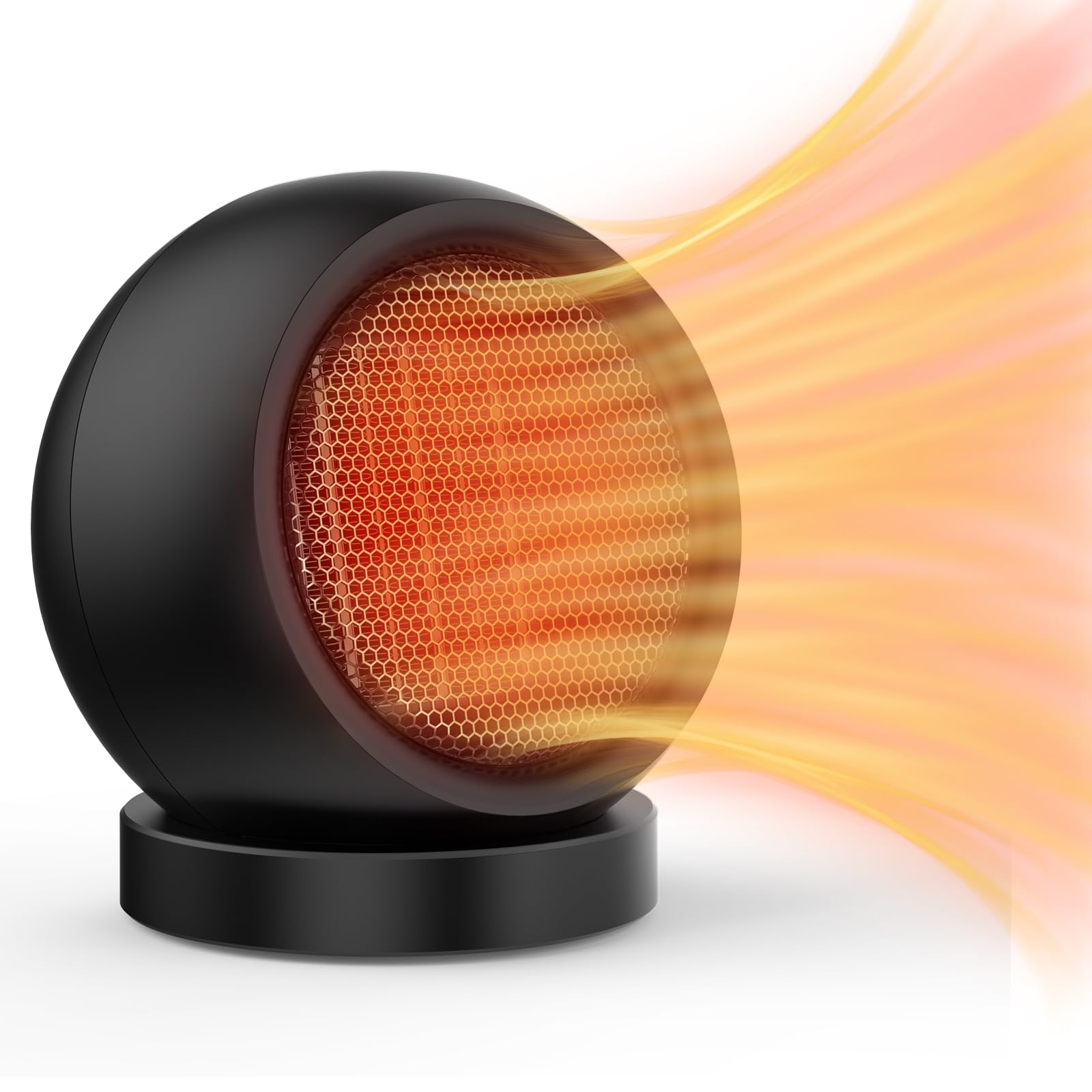 Lmkeji Desk Heater,600W Energy Efficient Desktop Heater for Indoor Use,Safe and Quiet for Bedroom Home Office Desk Use(Black)