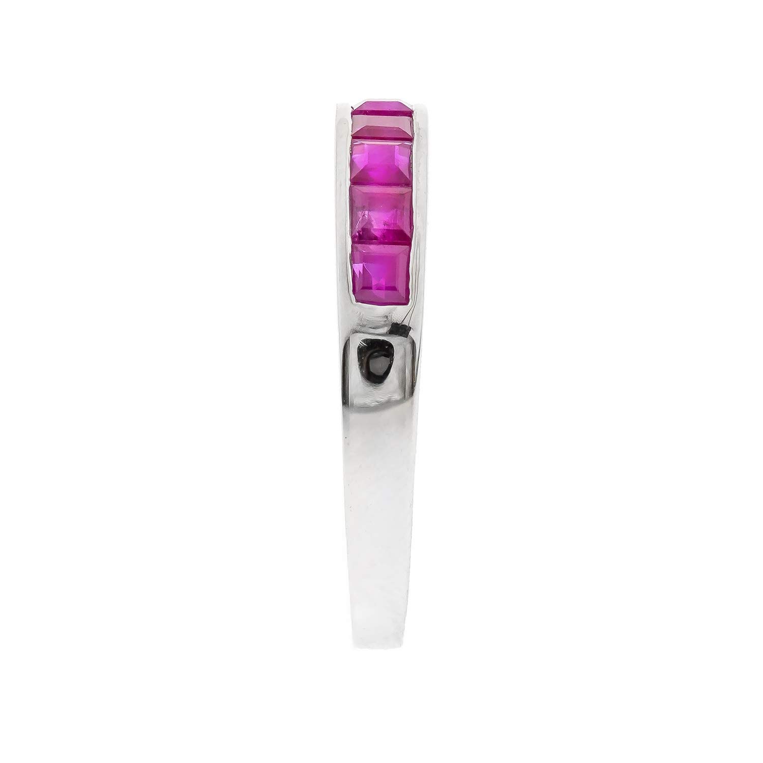 Gin & Grace 14K White Gold Mozambique Genuine Ruby Ring for women | Ethically, authentically & organically sourced (Square-cut) shaped Ruby hand-crafted jewelry for her | Ruby Ring for women