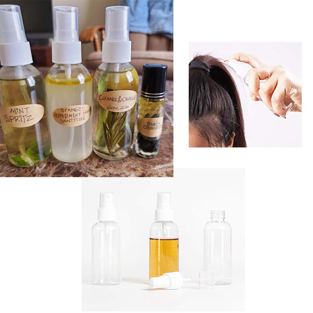 Hamiggaa 30Pack 1oz Empty Plastic Spray Bottles,30ml Clear Refillable Fine Mist Spray Bottle with Pumps for Liquid,Cleaning,Travel,Hairspray,Essential Oils