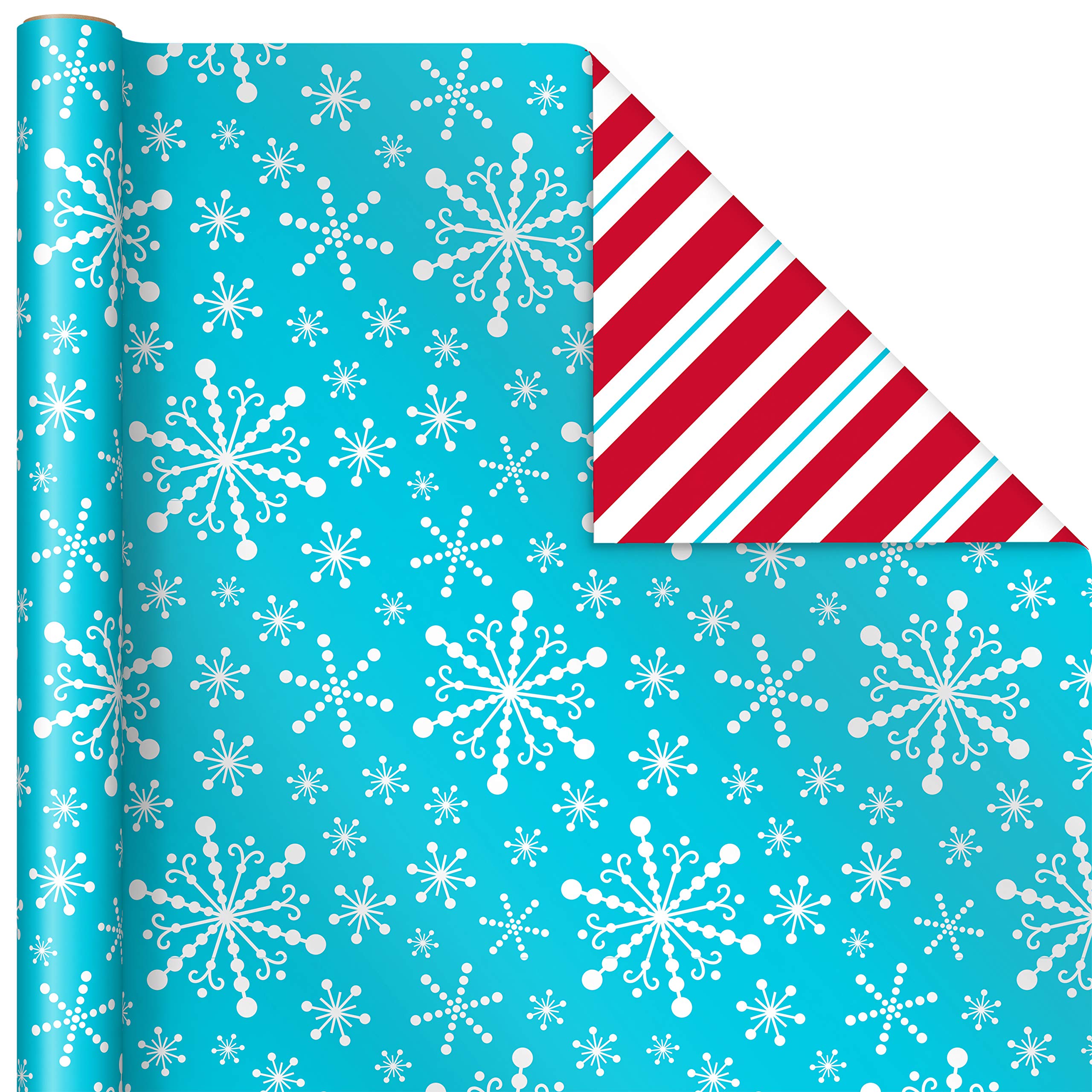 Hallmark Reversible Christmas Wrapping Paper for Kids - Bulk (2 Jumbo Rolls: 160 sq. ft. ttl) Santa, Snowflakes, Stripes, Red Dots, Dual-Pack
