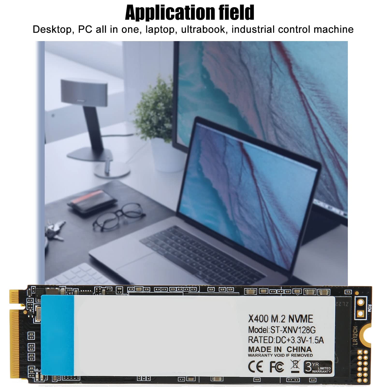 Naroote PCIE 3.0 NVME M.2 SSD, Robust Operation PCIE Gen3 X4 2100MBs M.2 NVME SSD 3D TLC NAND for Desktop Computers (512GB)