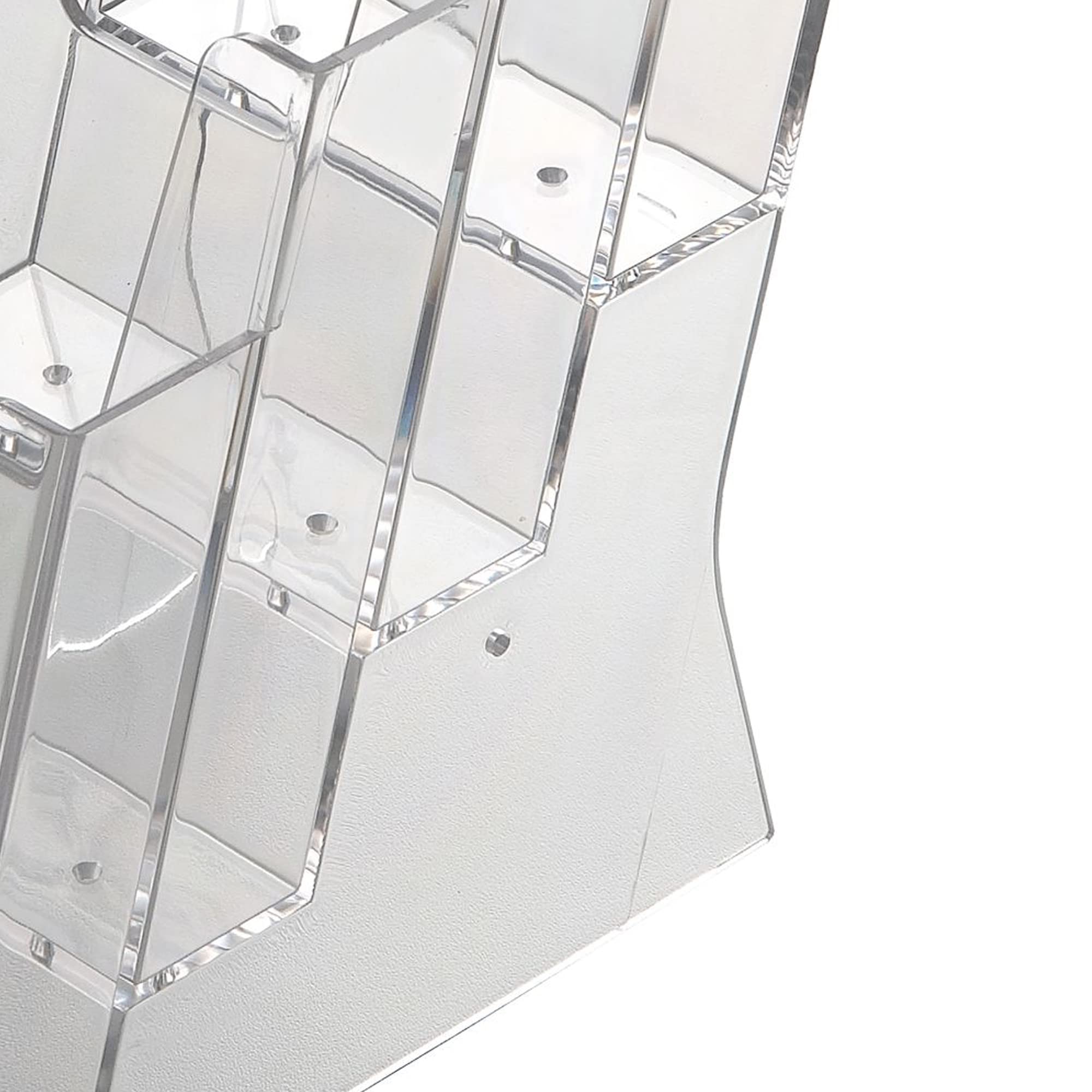 M&T Displays Clear Acrylic Brochure Leaflet Holder 4x6 Inch 3 Tier 3 Pockets Countertop Desktop Literature Rack Pamphlet Leaflet Flyer Card Display Stand Desk Organizer