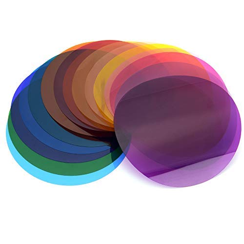 Godox V-11C Color Filters Kit Color Gels Filters 15 2 for Godox V1 Series Camera Round Head Flashes