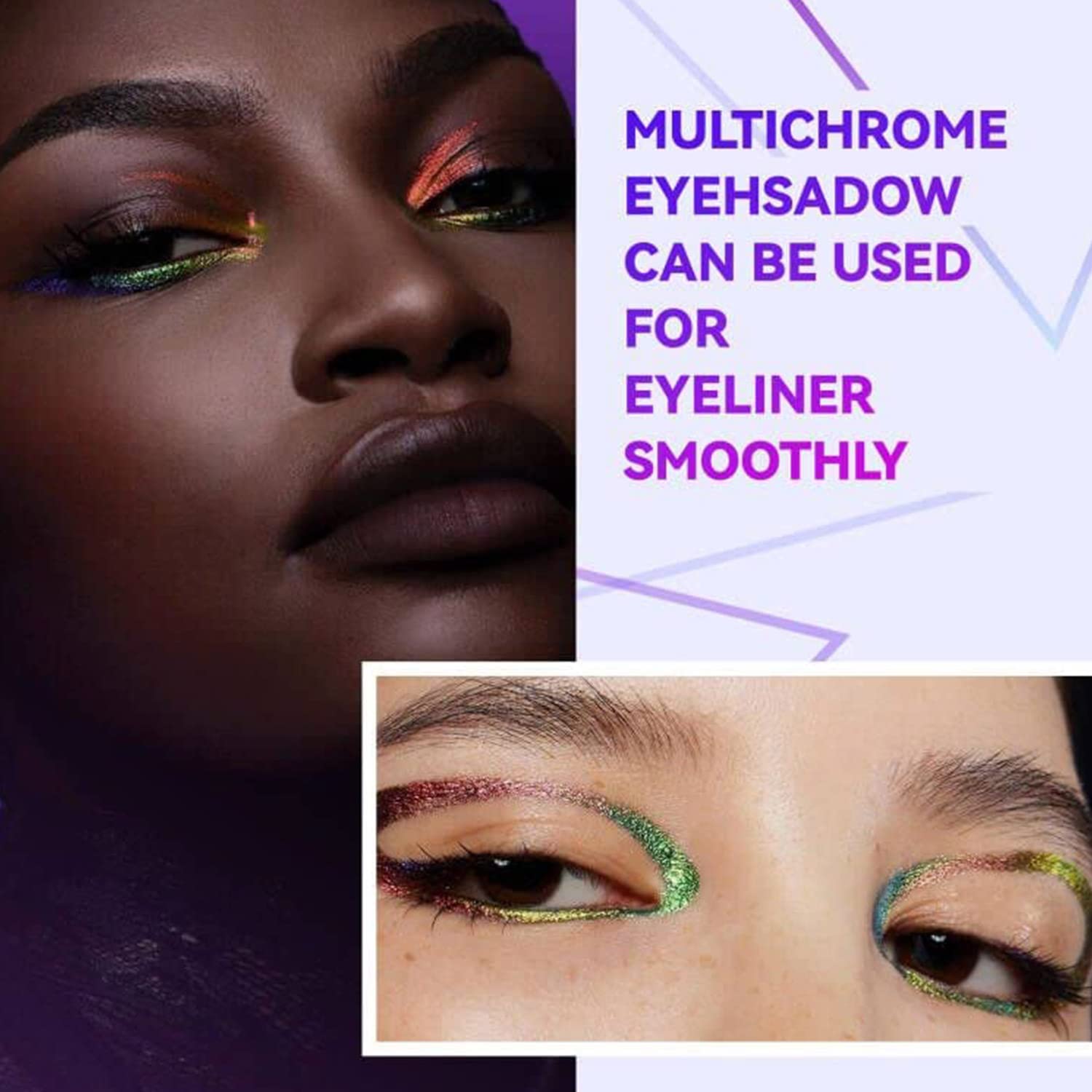 HOOMUSS Chameleon Eyeshadow Liquid Glitter Eyeshadow, Green Liquid Eyeshadows Holographic Multichrome Eye Makeup, Long Lsting and Quick Drying, Elf