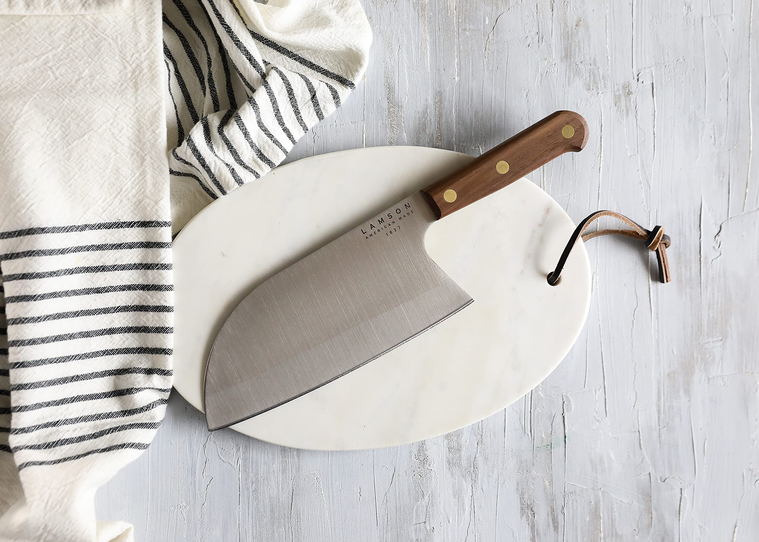 Lamson 8" Chinese Santoku Cleaver, Walnut Handle