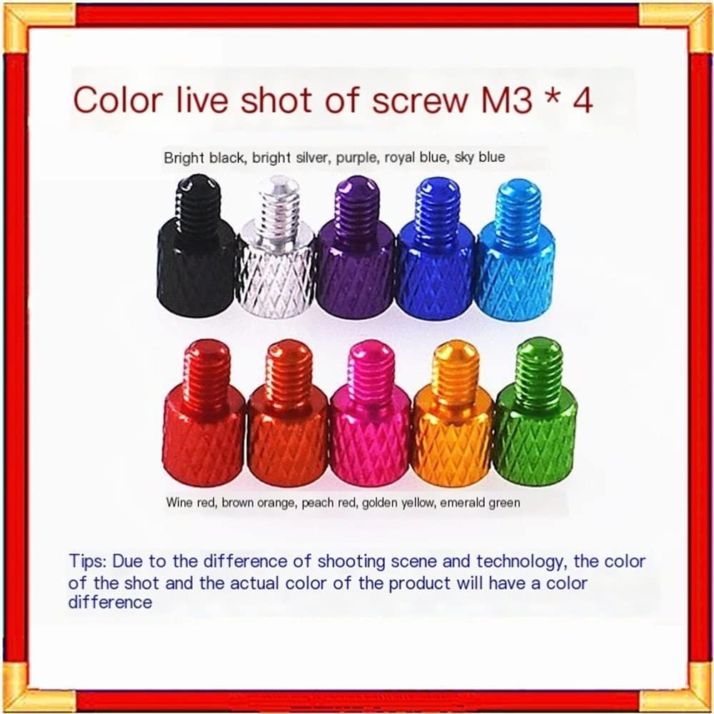 M3*4mm Aluminum Alloy Hand-Twist Free Solid State Drive 2.5 inch Hard Drive sata3 ssd Hard Drive Bracket Fixing Screws (Color : Bright Black)