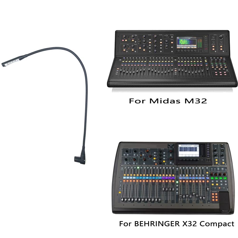 JXRYWF 24 inch 2 watt Right Angle XLR 4PIN LED Mixer gooseneck lamp for Midas M32 and BEHRINGER X32 Compact Version Mixer
