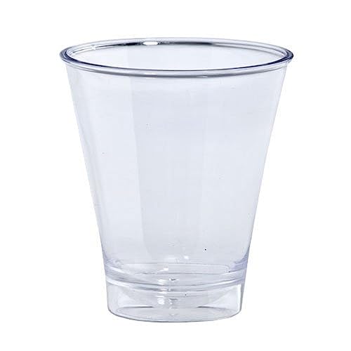Kingzak Clear Plastic Double Shot Glasses - 5 oz | 10 Drinking Party Cups, Great Disposable Plastic Cups For Party & Home Essentials, Party Supplies, & Kitchen Essentials