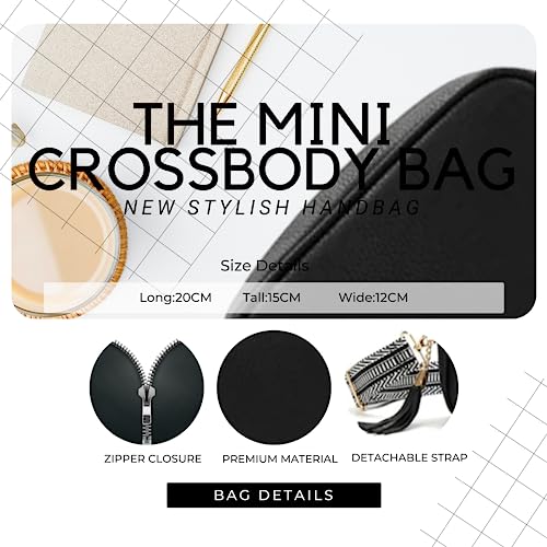 kukubird Crossbody Bags Premium Faux Leather Spacious Aztec Shoulder Bag Ladies Multiple Compartments Messenger Bag-Black