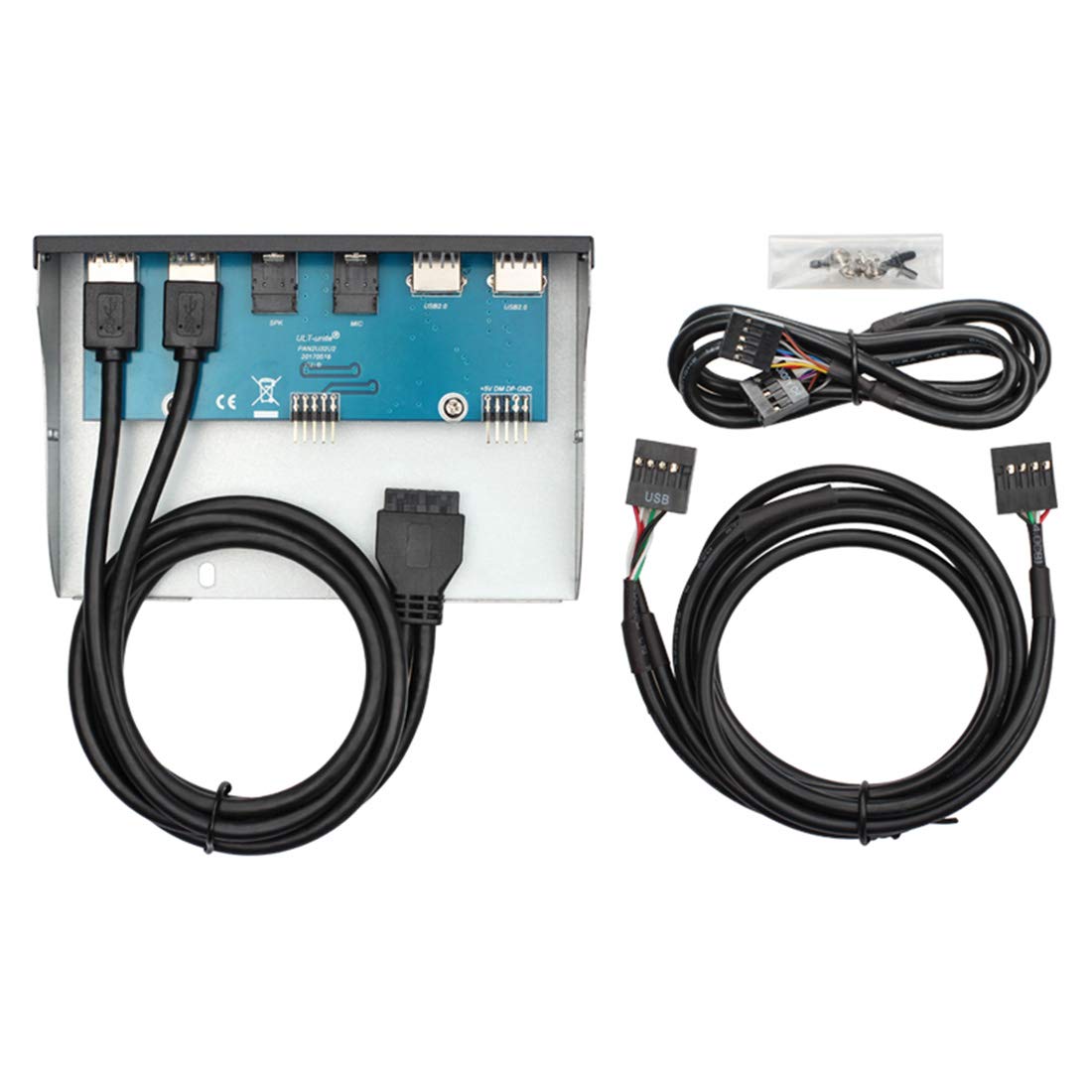 Hima USB 3.0 Front Panel hub, Optical Drive 5.25 inch Panel Computer Expansion Board, 6 Ports Support USB 3.0, USB 2.0, Microphone Input and Audio Output Ports are Suitable for Computer case