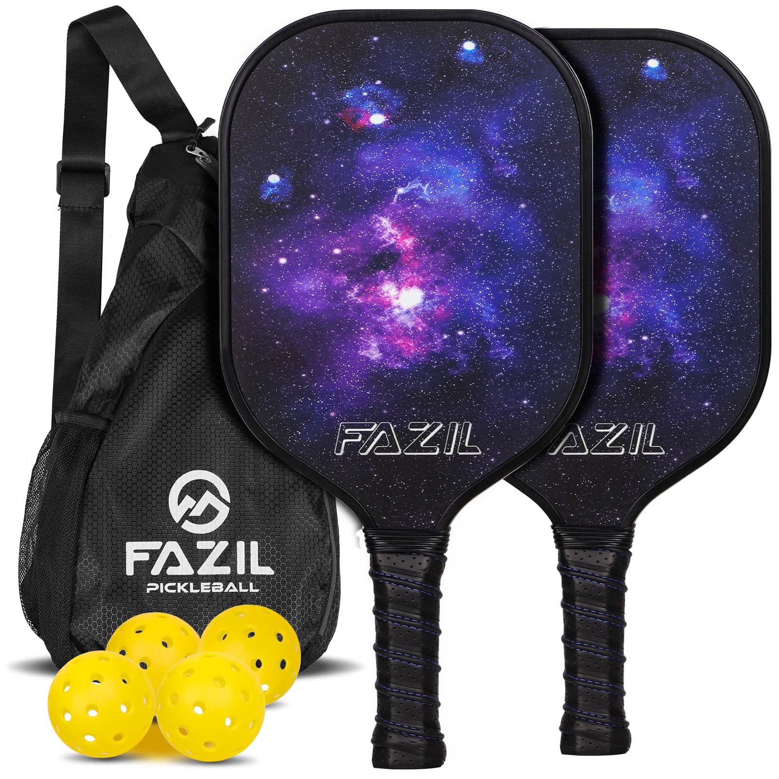 H.yeed Pickleball Paddles Set, Lightweight Graphite Surface & Polypropylene Honeycomb Core Pickleball Racket with Cushion Grip, 4 Pickleball Balls & Portable Racquet Cover Case Bag Indoor Outdoor Play