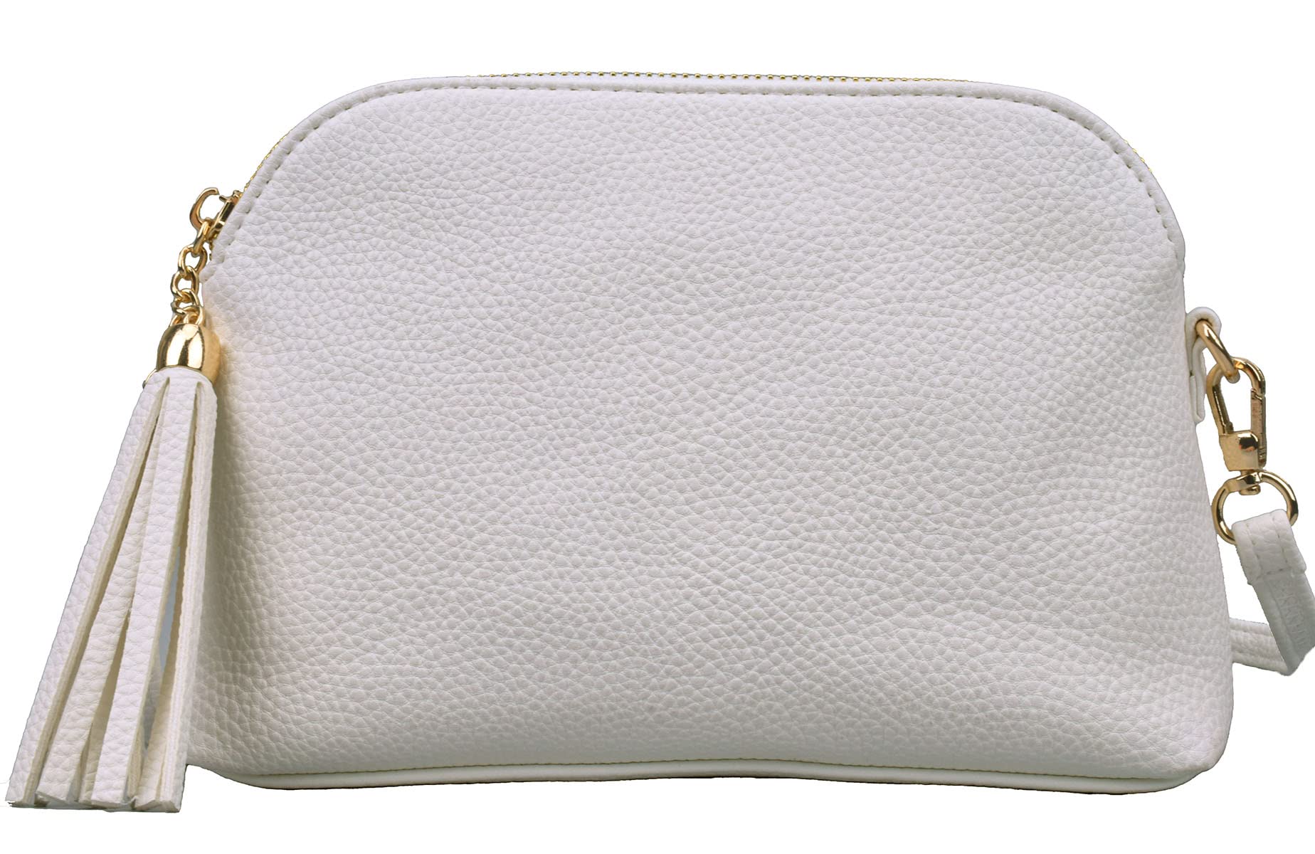 Jiaruo Casual Small Soft PU Leather CrossBody Bag For Women Tassel Design Shoulder Handbag And Purses (White)