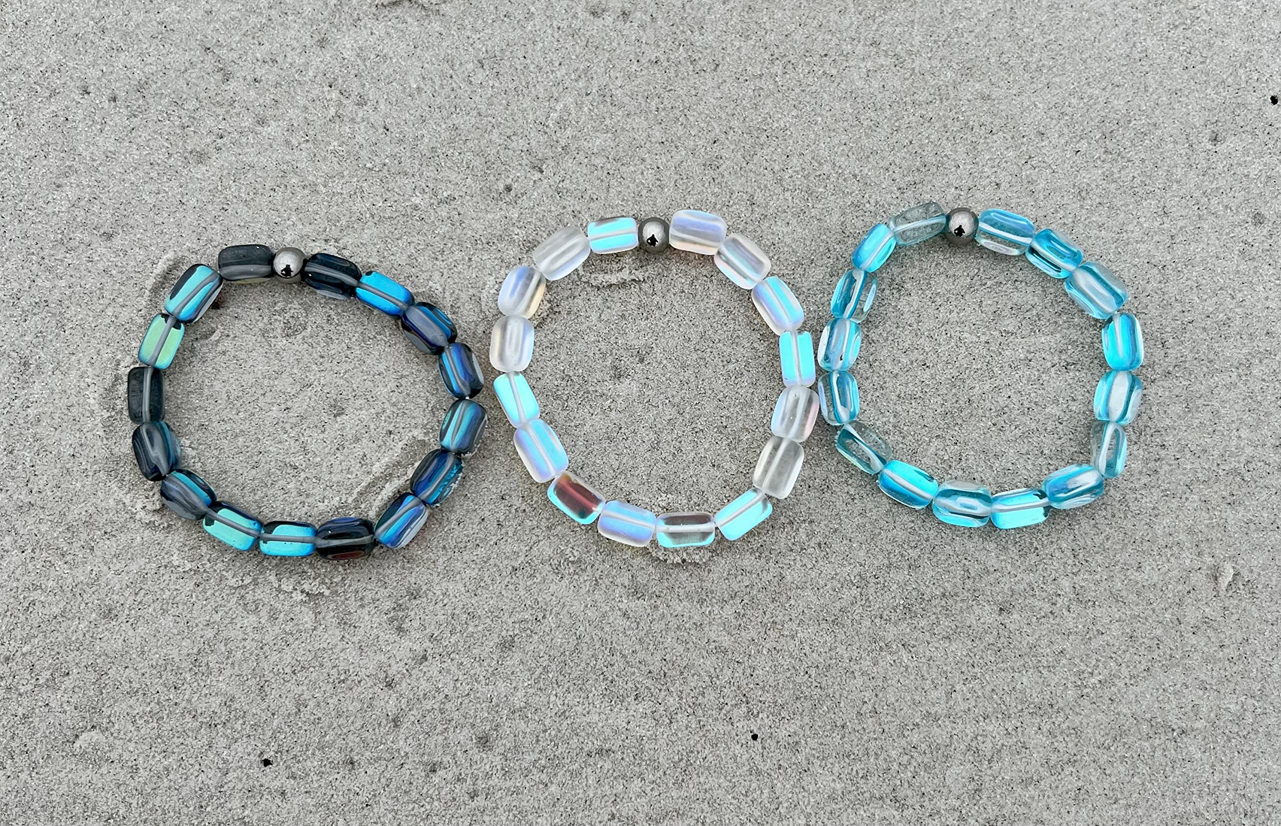 HOPE INSPIRED Mermaid Glass Bracelet with Pebble Shaped Illuminating Beads (Multipack)