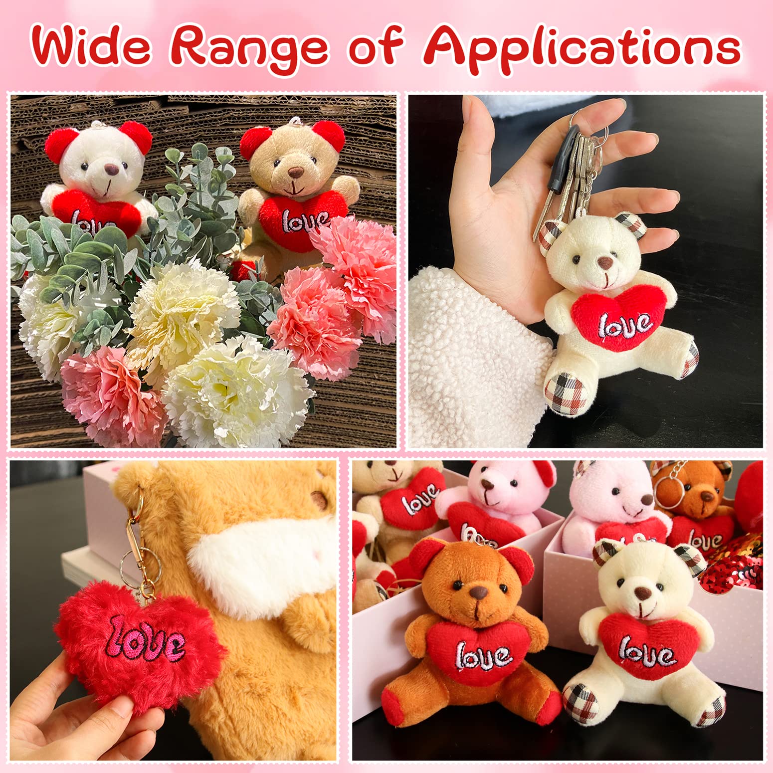 KOPHINYE Teddy Bear Plush Stuffed Animal Teddy Bear Toy, Cute Rose Teddy Bear Plush Soft Stuffed Teddy Bear Valentine's Day Gift for Girlfriend Lover… (Bear Love)