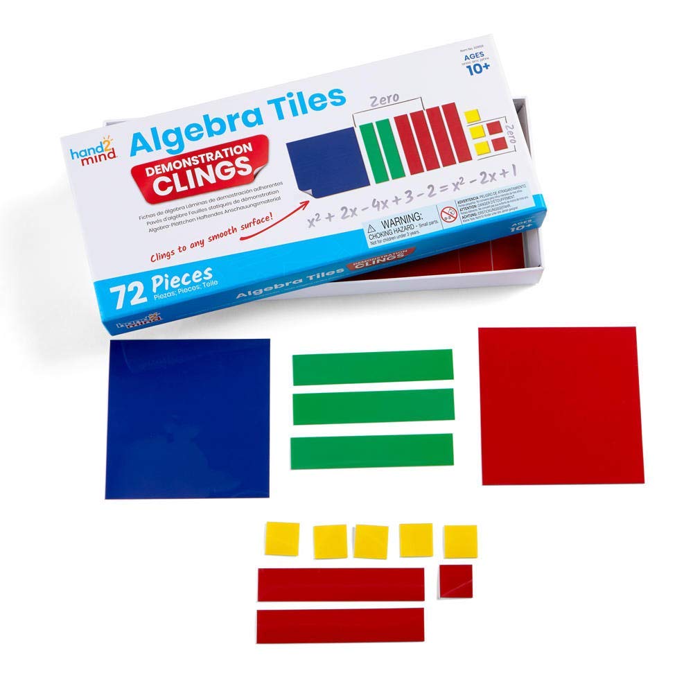 hand2mind Demonstration Algebra Tile Clings, Algebra Manipulatives, Algebra Tiles X and Y, Linear Algebra, Algebra Tools, Tiles Learning, Algebraic Tiles, Algebra Classroom (Set of 72)