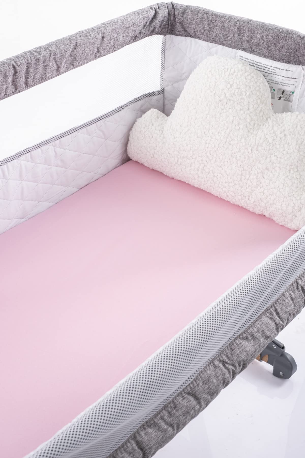 ORGANICKID Bassinet Sheets Fitted GOTS Certified Organic Cotton Non-Distracting Design Pack of 2