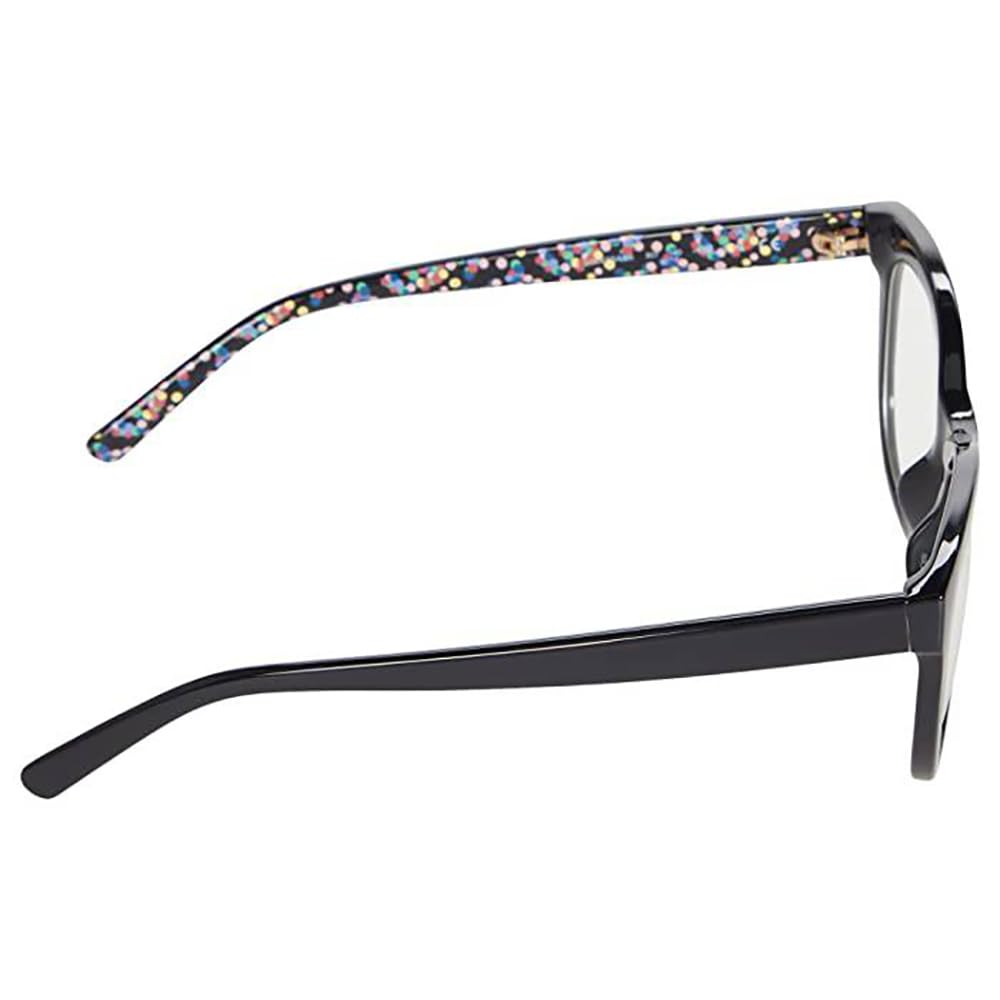 Kate Spade New York Women's Odessa Blue Light Readers Oval Modified Reading Glasses, Black/Demo Lens, 50mm, 20mm + 1.5