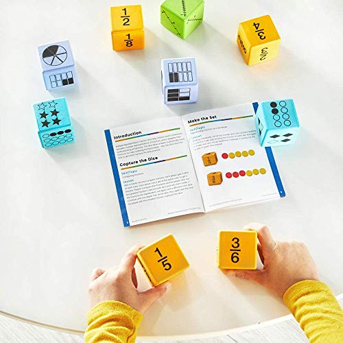 hand2mind - 91268 Multiple Representation Fraction Foam Dice for Kids, Fraction Math Manipulatives, Fun Teacher Supplies For Classroom, Creative 4th Grade Math Games, Homeschool Supplies (Set of 16)