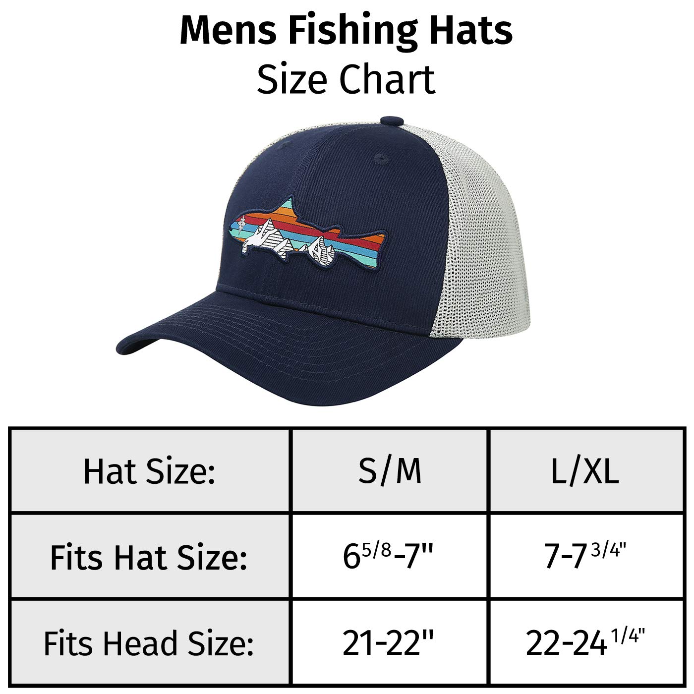 HDE Men Fishing Hats Trucker Hat Flexible Fit Mesh Fitted Baseball Cap