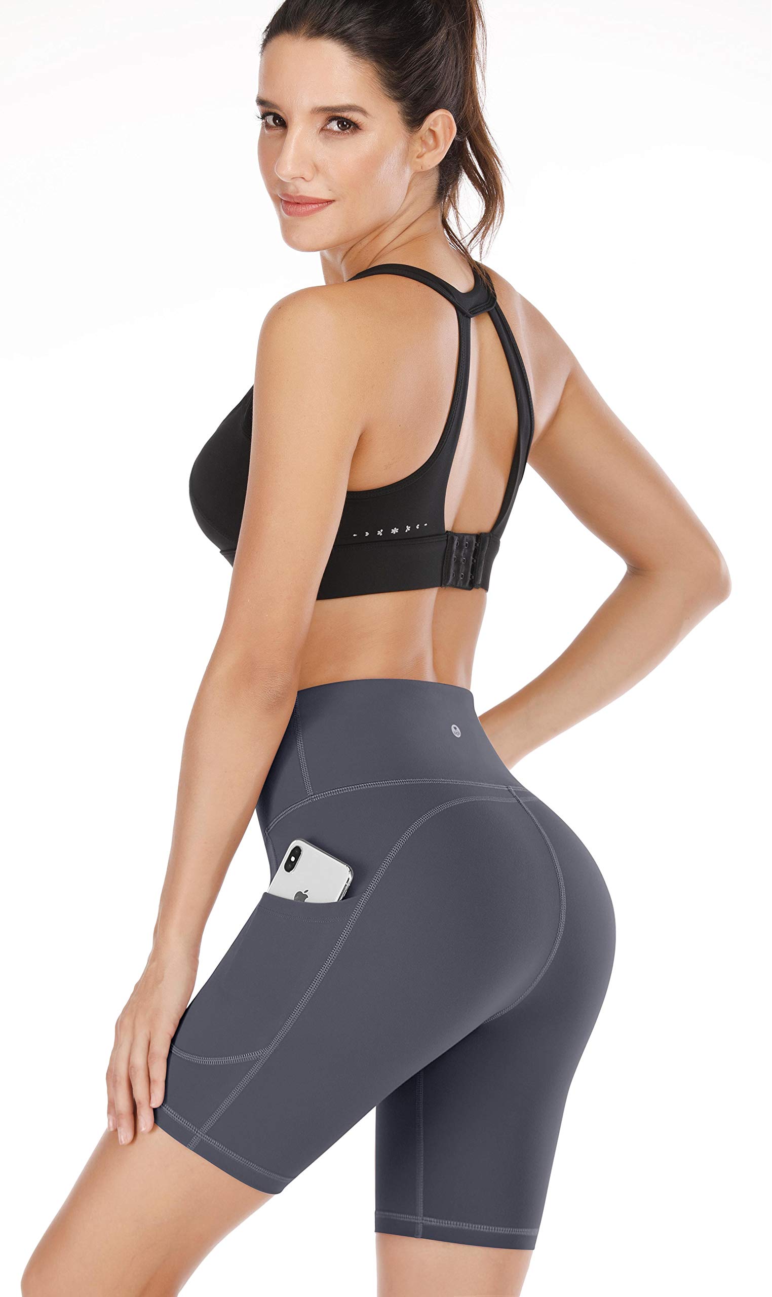 IUGA Premium Pants Set (Size Medium)- includes 1 Capri Leggings for Women with Pockets,1 Biker Shorts Women with Pockets Workout Yoga Shorts