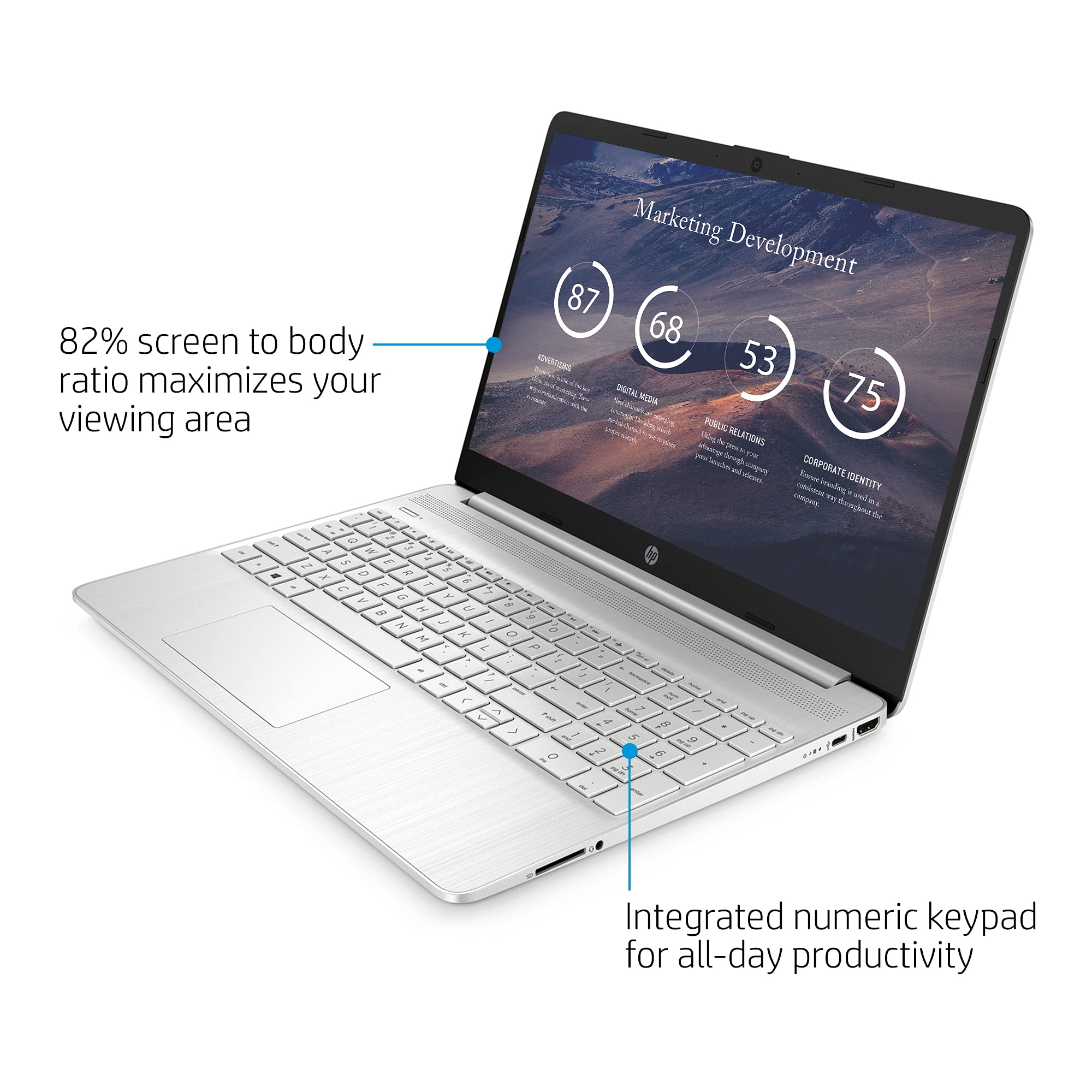 HP 15.6" Diagonal FHD Premium Laptop | AMD Ryzen 3 3250U | HDMI | Windows 10 in S Mode | Silver (8GB RAM | 256GBSSD |Microsoft Office)