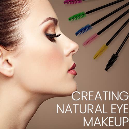 GreenLife 100 pcs Multicolor Disposable Eyelash Brush Eyebrow Brush Mascara Wands Applicator Makeup Brush