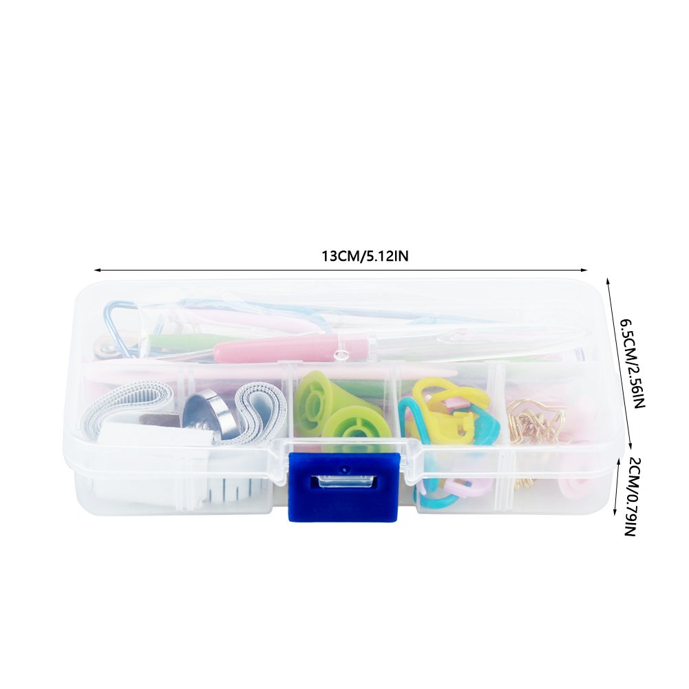 HEEPDD 56Pcs Crochet Knitting Needles Kits Sewing Knitting Tools Crochet Hook Metal Tweezers Scissor Thimble Kit for DIY Sewing Hand Making