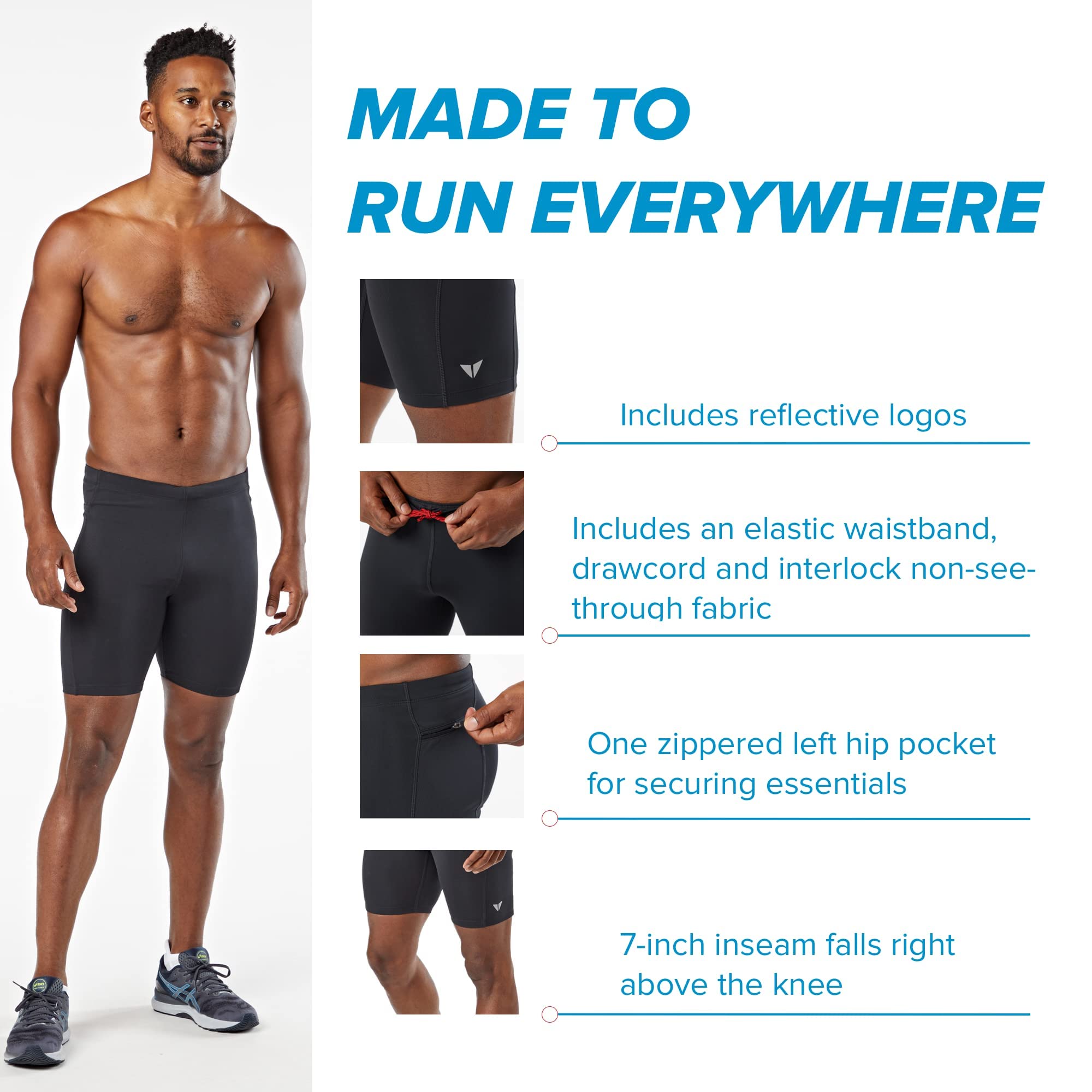 KORSA Recharge Compression 7" Short 2.0 for Men with Pockets | Moisture Wicking | for Running, Workout, Athletic & Gym | Charcoal, XX-Large