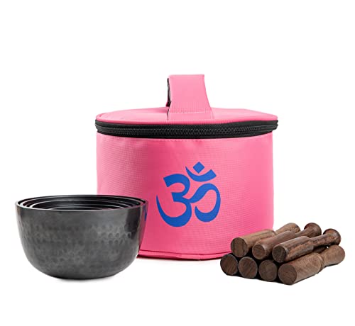 Himalayan Bazaar Tibetan Singing Bowls Set Of 7 Bronze for Meditation Mindfulness with Carry Box