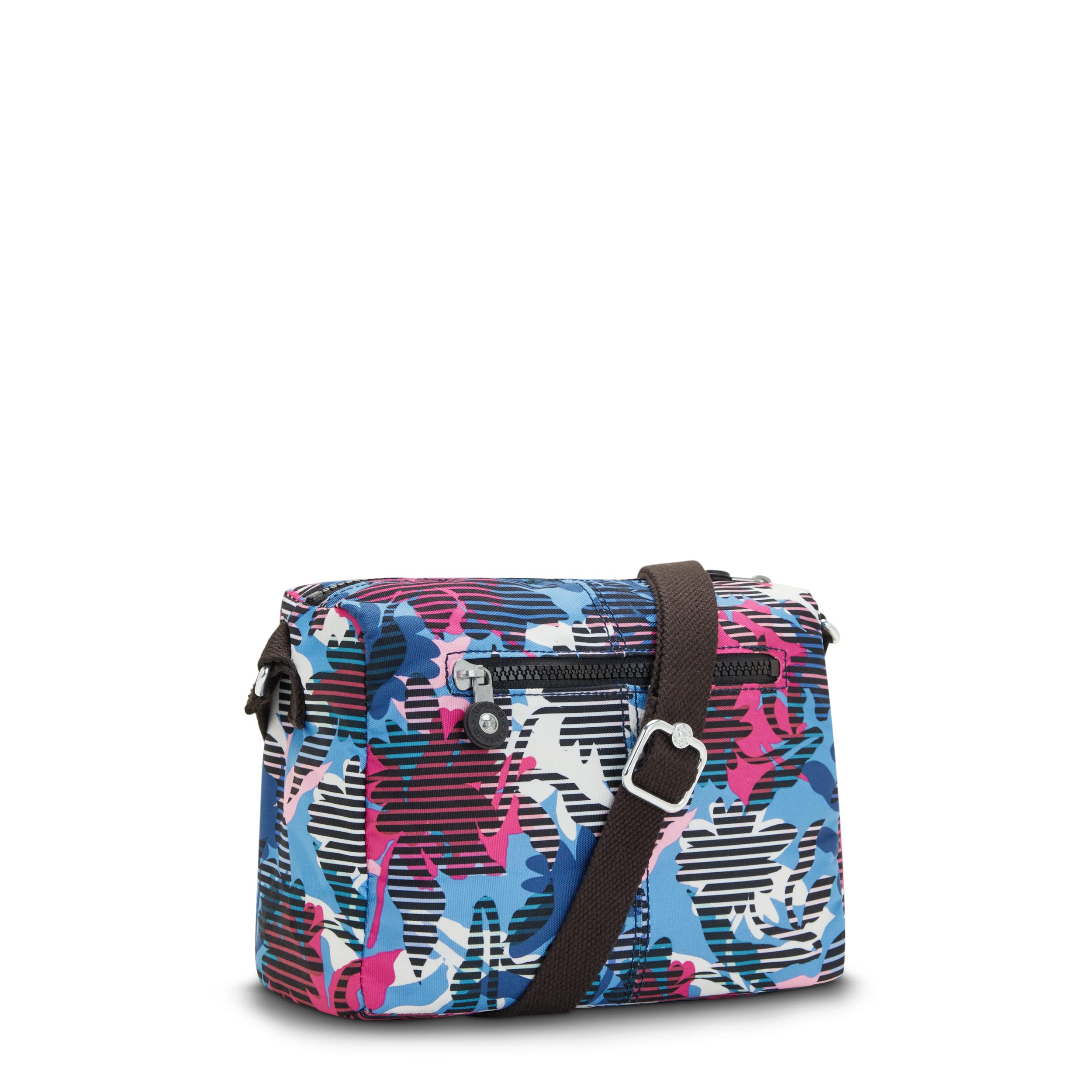 Kipling Womens Women's Wes Bag, Organize Accessories, Surprisingly Spacious, Adjustable Strap, Nylon Mini Crossbody Bag, Brilliant Blossoms, 9 L x 6.25 H 5.5 D US
