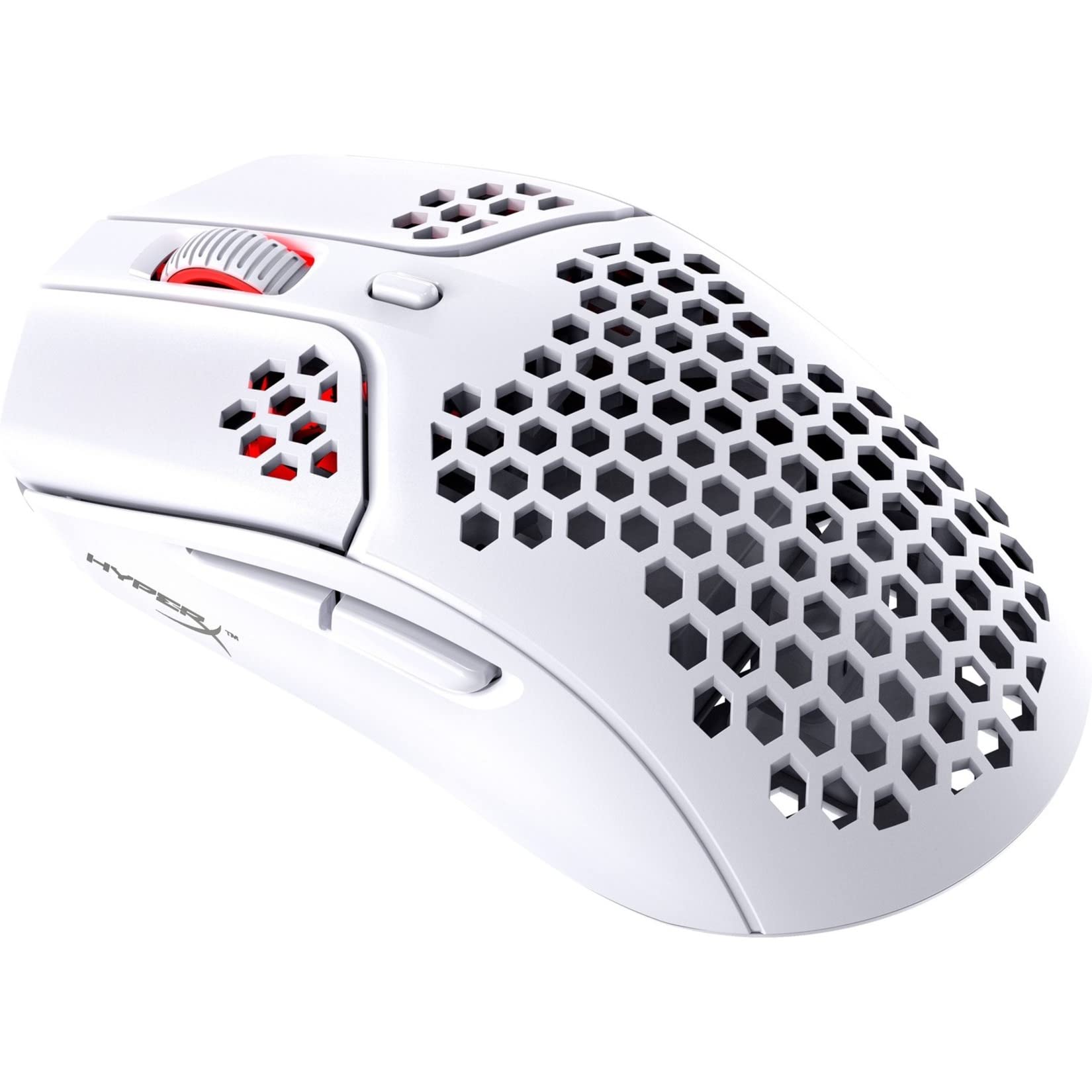 HyperX Pulsefire Haste – Wireless Gaming Mouse – Ultra Lightweight, 62g, 100 Hour Battery Life, 2.4Ghz Wireless, Honeycomb Shell, Hex Design, Up to 16000 DPI, 6 Programmable Buttons – White (Renewed)