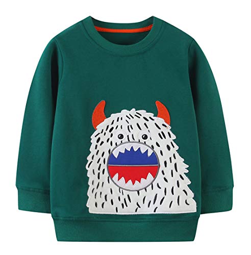 HOMAGIC2WE Baby Boy Cute Cotton Sweatshirts Kids Long Sleeve Fall Sport Pullover Shirt Casual Tops 3T