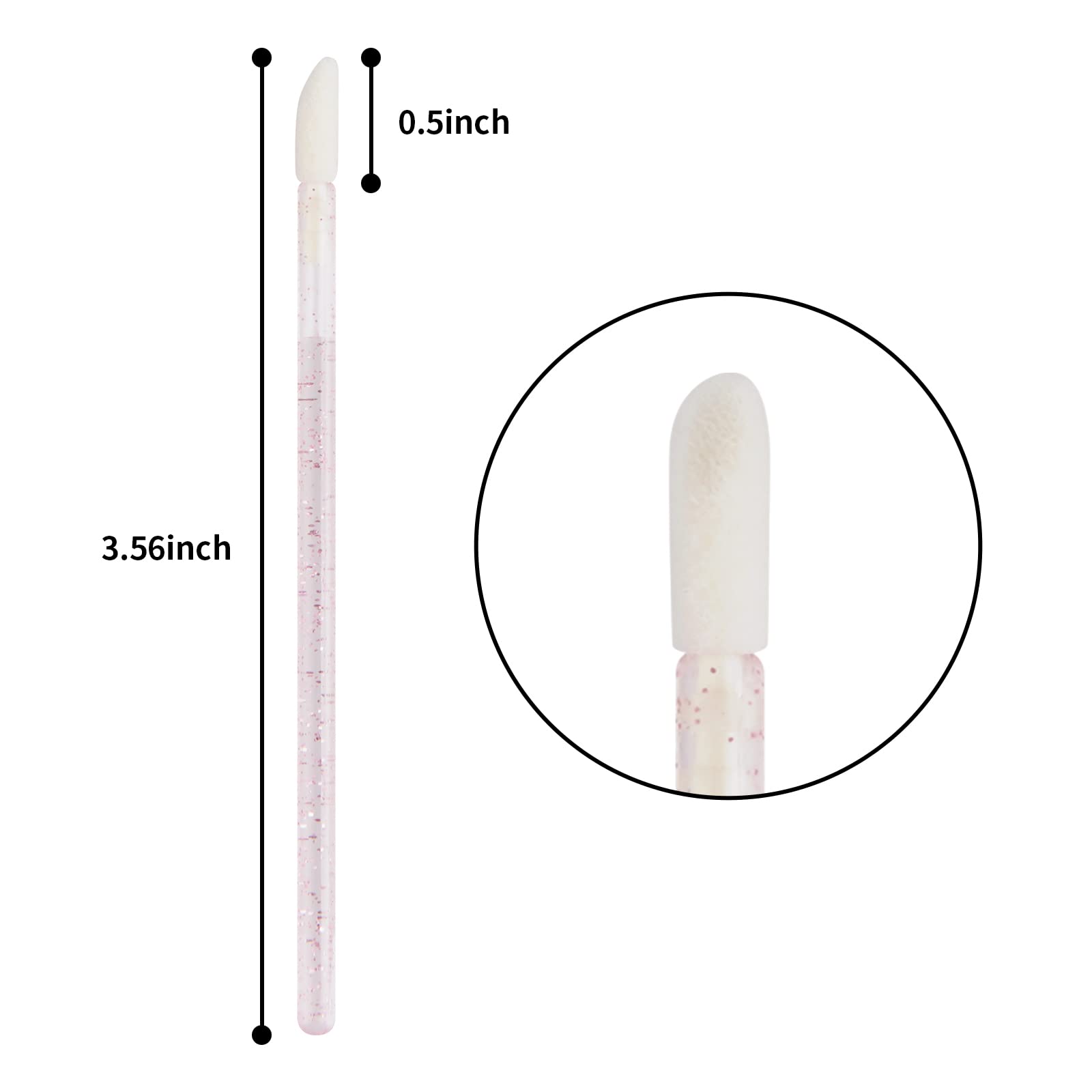 Kirecoo 200PCS Lip Applicators Disposable - Glitter Crystal Lip Wands, Lip Brush, Lip Gloss Wands, Lipstick Applicator Wands, Makeup Applicator Beauty Tool Kits (Black+Pink)