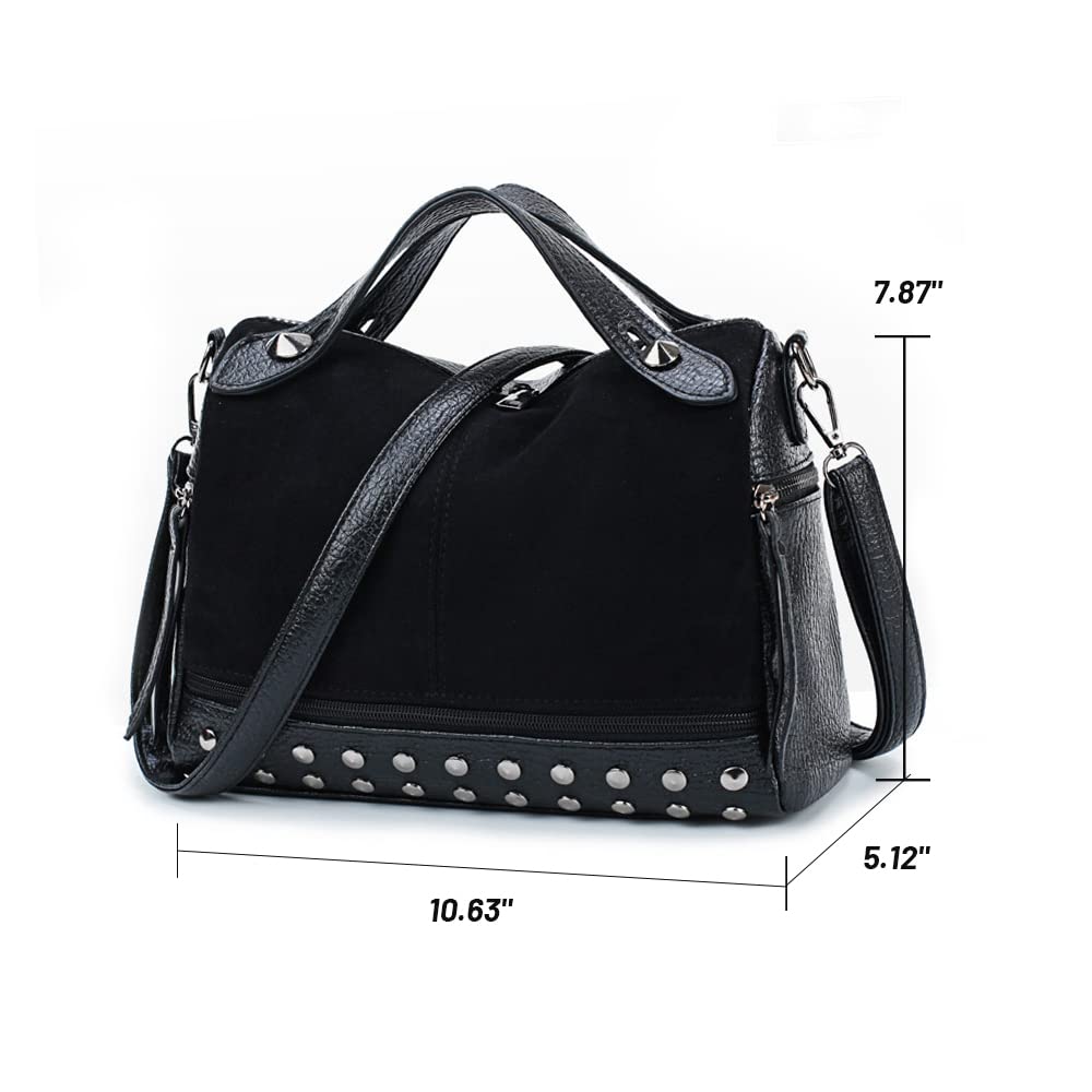 JBB Purses for Women Leather Handbags Crossbody Bag Shoulder Harley Bags with Rivets