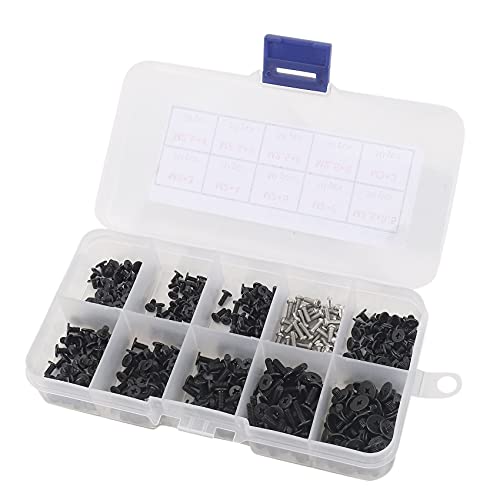 Honza 500Pcs M2 M2.5 KM Screw Flat Head Screws Laptop Notebook Screws Set Kit for Computer Small Screw