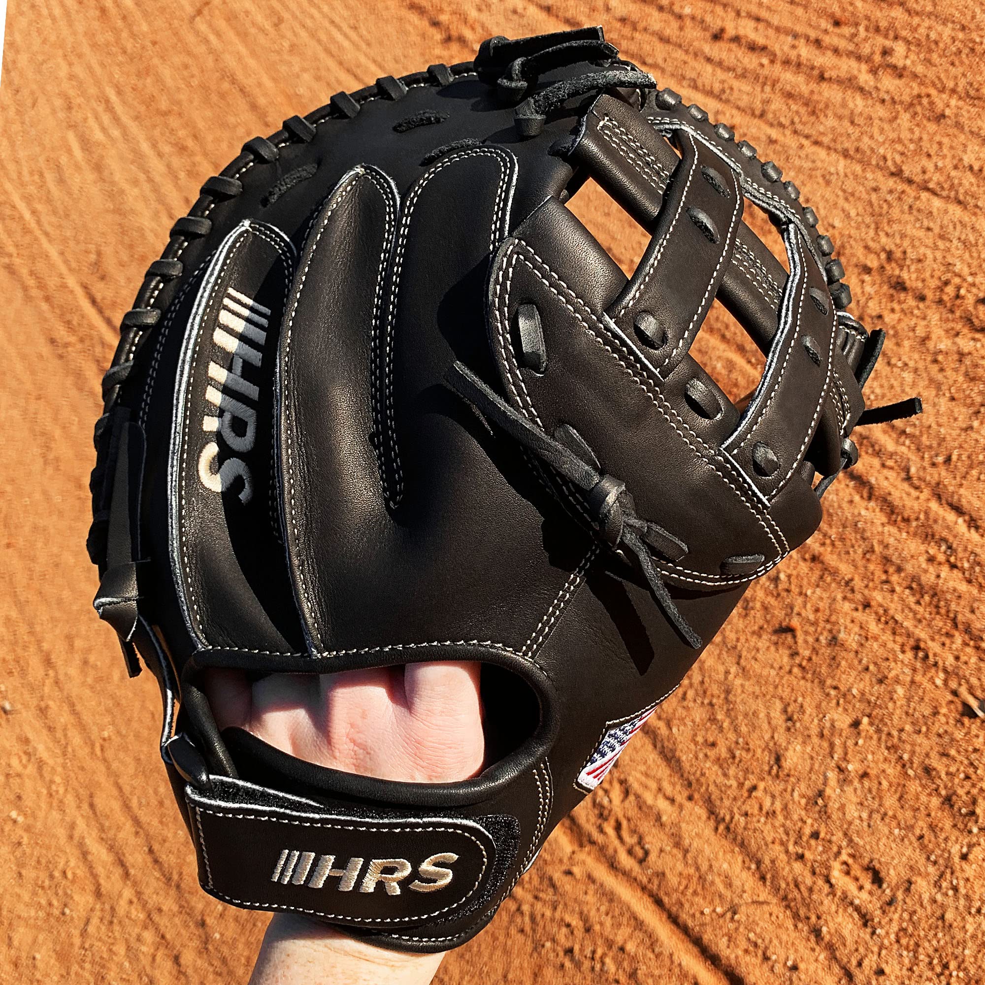 Hit Run Steal Softball Glove - Right Hand Throw Pitcher Full Grain Leather Basket Web Glove - Gray White with Light Blue Laces - Perfect for Softball Players (12 Inch)