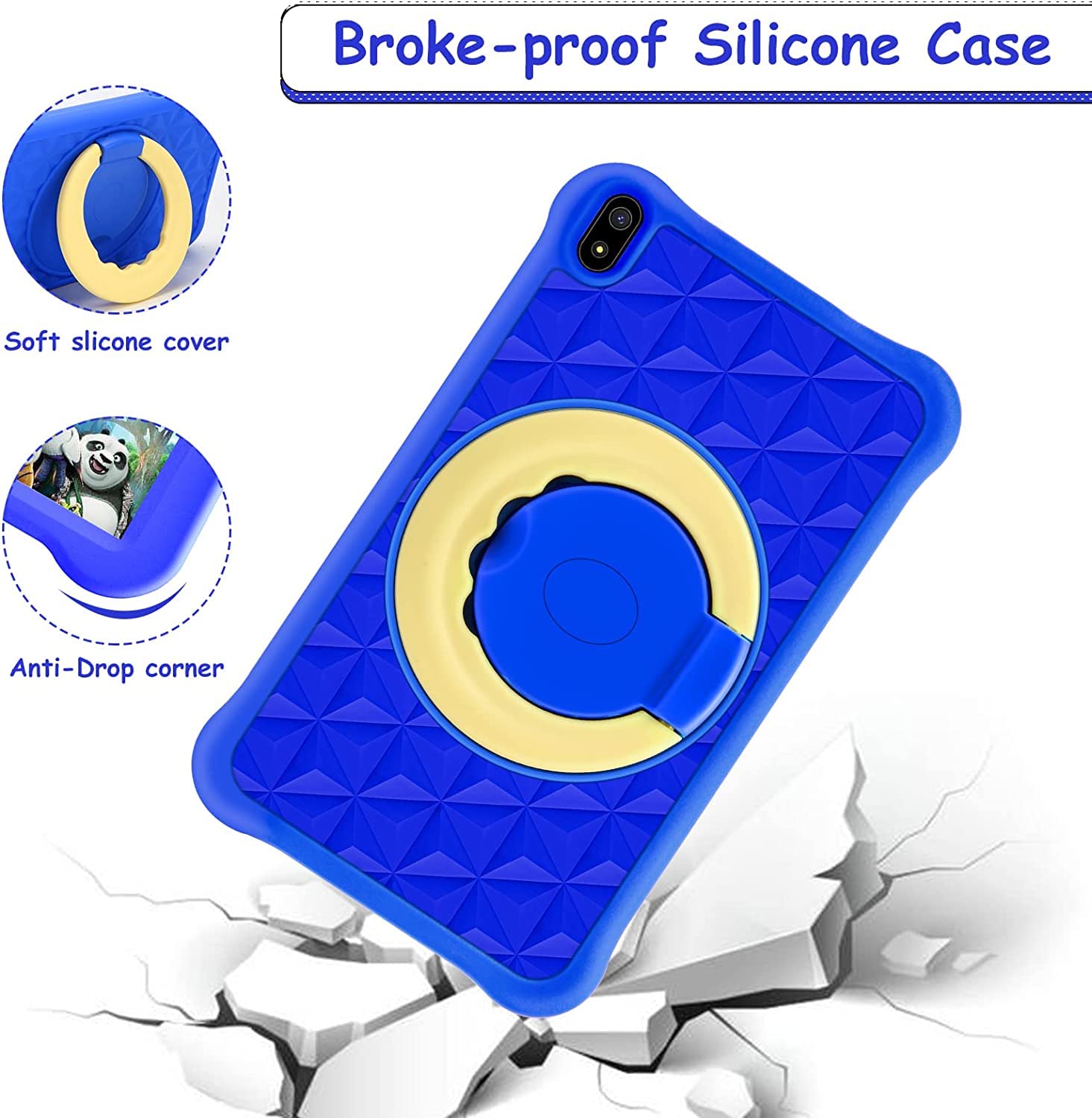 Kids Tablet, 7 Inch Android 11 Tablet for Kids, 32GB ROM 3GB RAM IPS Display Parental Control Toddler Children Tablet with Kids-Proof Case, Dark Blue