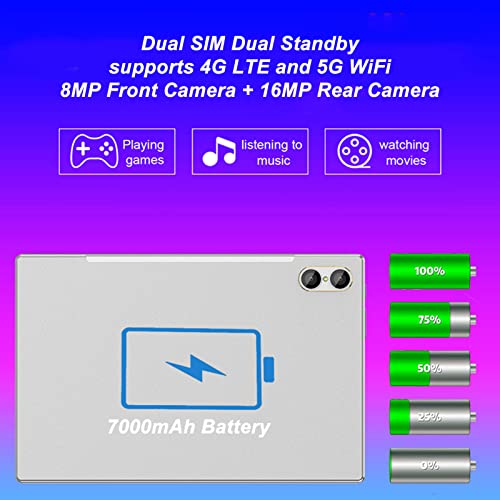 HEEPDD Tablet PC, 7000mAh Dual Camera 10 Inch Business Tablet for Travel (US Plug)