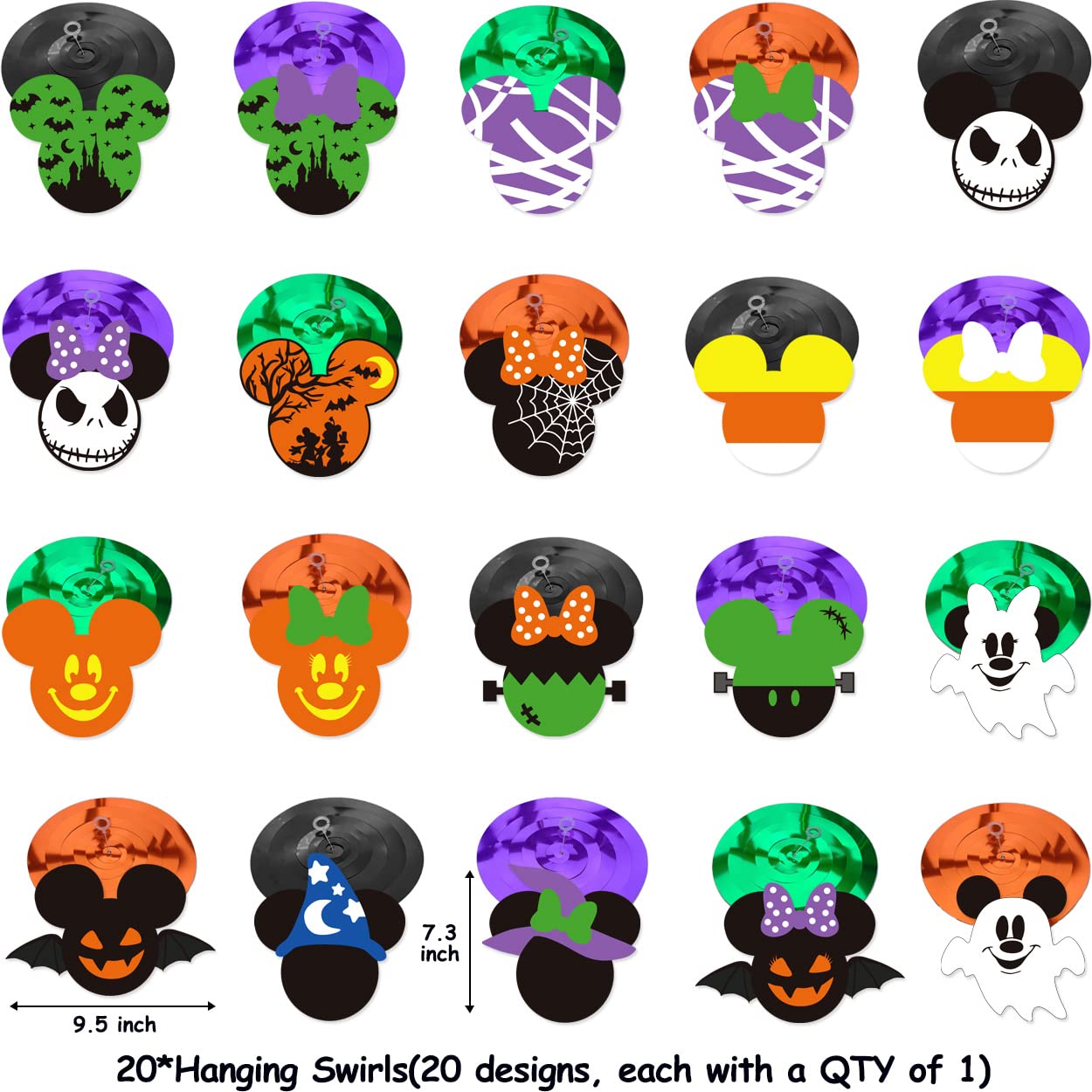Halloween Mickey Minnie Hanging Swirls for Mickey Minnie Theme Halloween Party Birthday Party Decorations