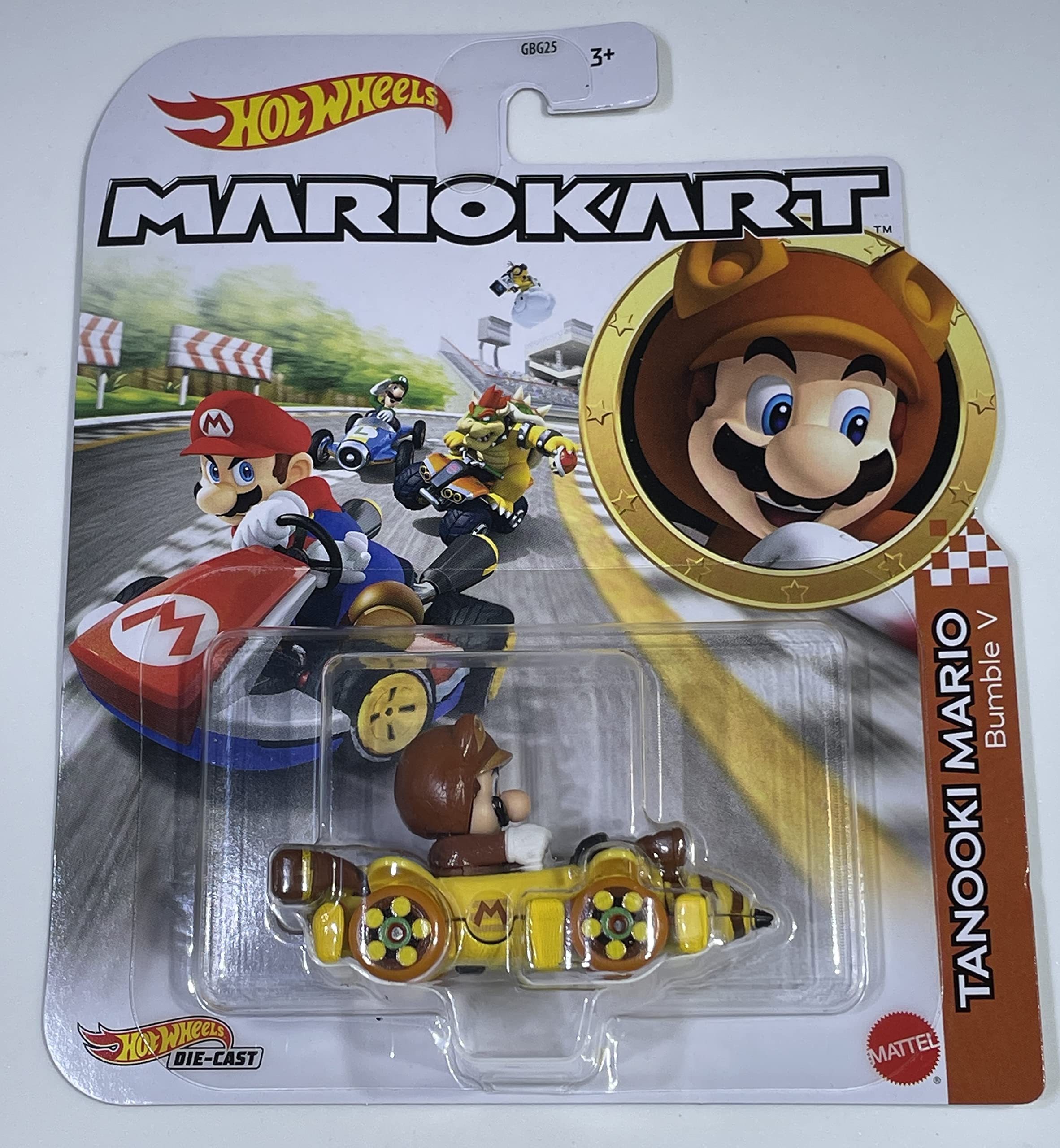 Hot Wheels - Mario Kart - TANOOKI Mario Bumble V - 2023 - Mint/NrMint Ships Bubble Wrapped in a Box