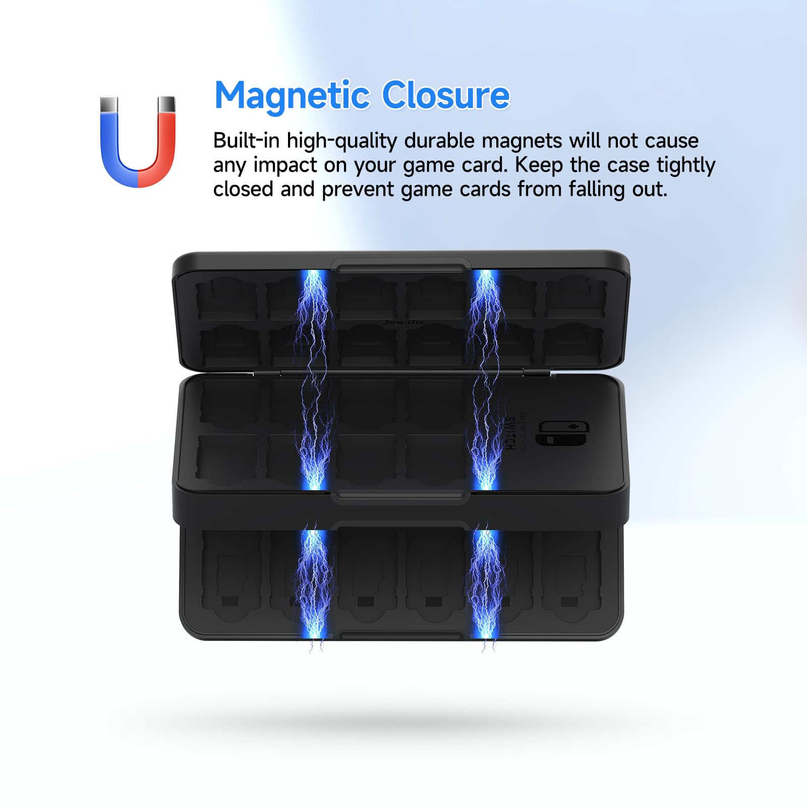 JINGDU 48-Slot Switch Game Card Case Compatible with Switch Game Cards & micro SD Cards, the Games Holder Organizer Suitable for Switch, Lite & OLED Game Card, Lake Blue Random Pattern