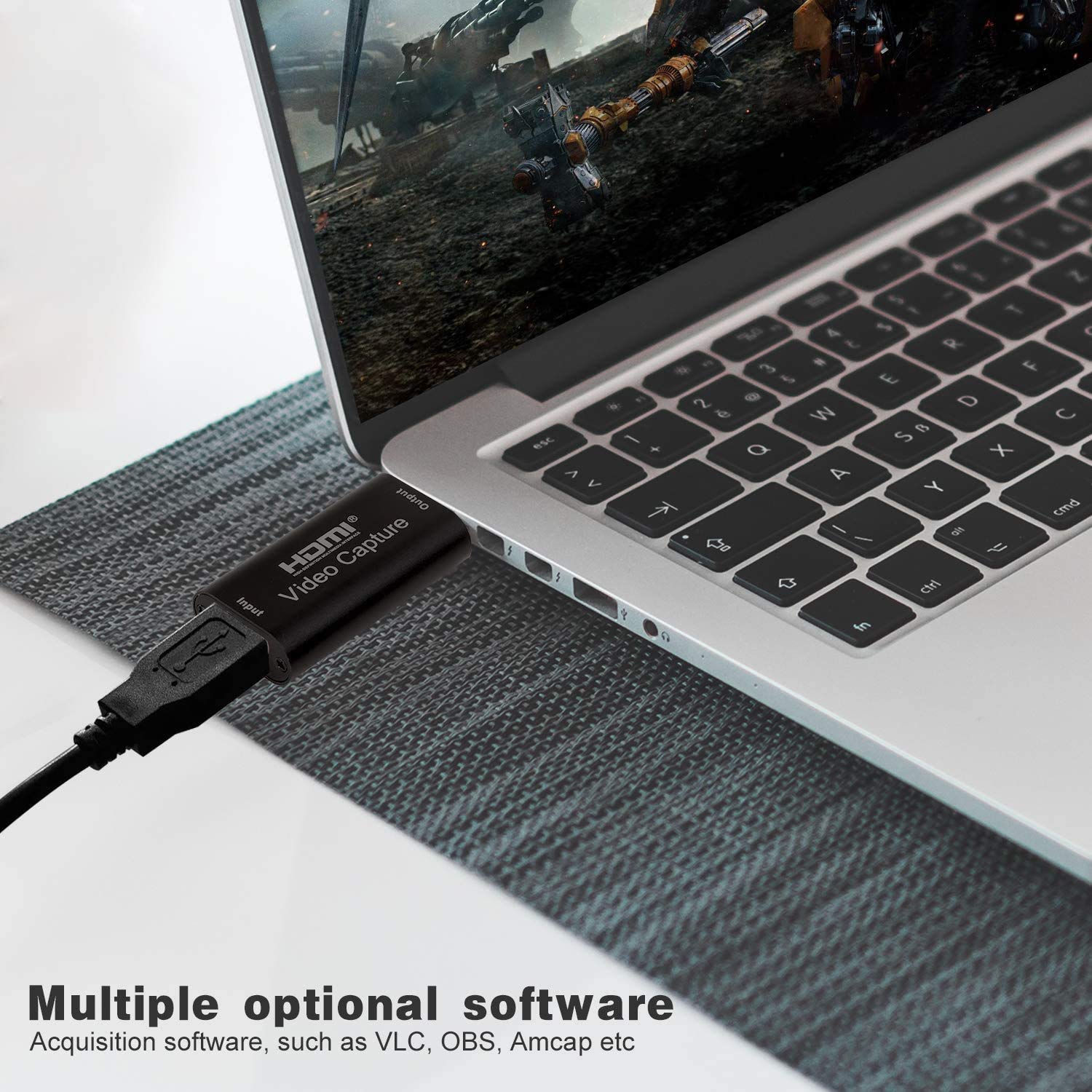 HDMI USB 2.0 Full HD 1080P Video Audio Capture Card - Record Directly to Computer for Gaming, Streaming, Teaching, Video Conference or Live Broadcasting