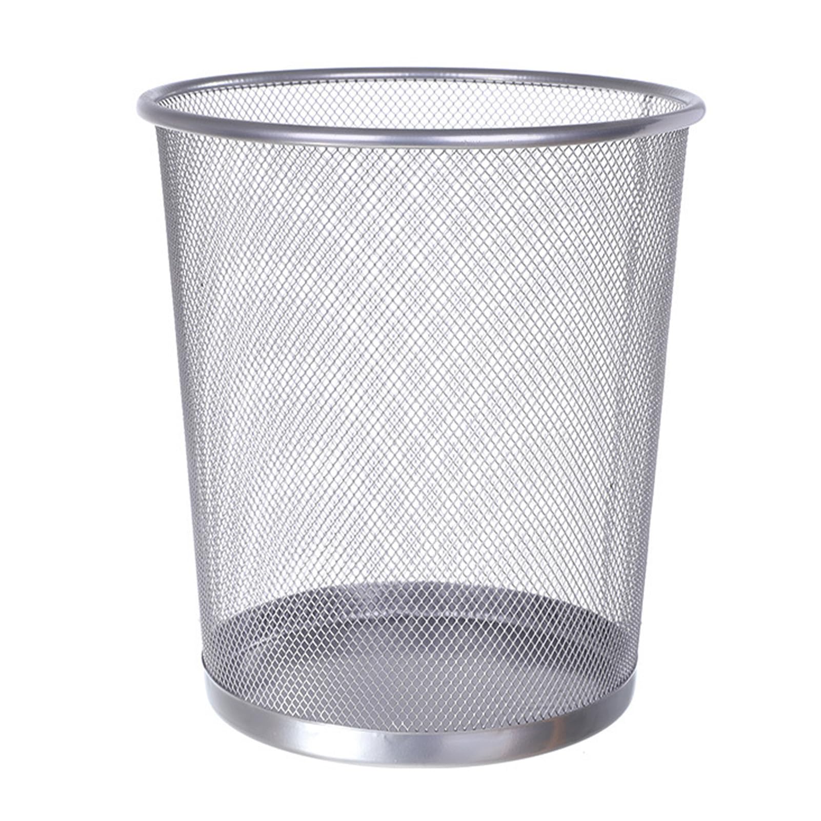 Metal Mesh Trash Can, Sturdy Iron Trash Bin, Circular Shape, Convenient, Lightweight, Compact, High Strength, Mesh Trash Can for Kitchen Bathroom Office Room (Black)