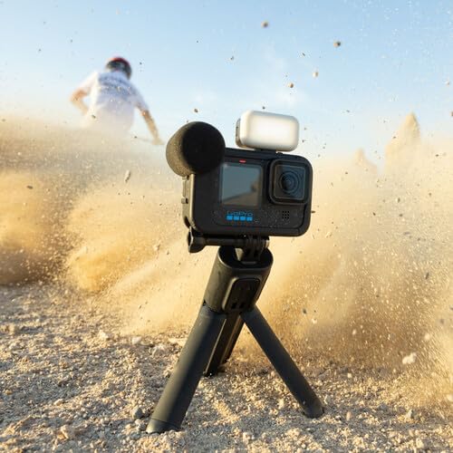 GoPro HERO12 Black Creator Edition - includes Volta (Battery Grip, Tripod, Remote), Media Mod, Light Mod, Enduro Battery - Waterproof Action Camera + 64GB Card & 50 Piece Accessory Kit - Bundle