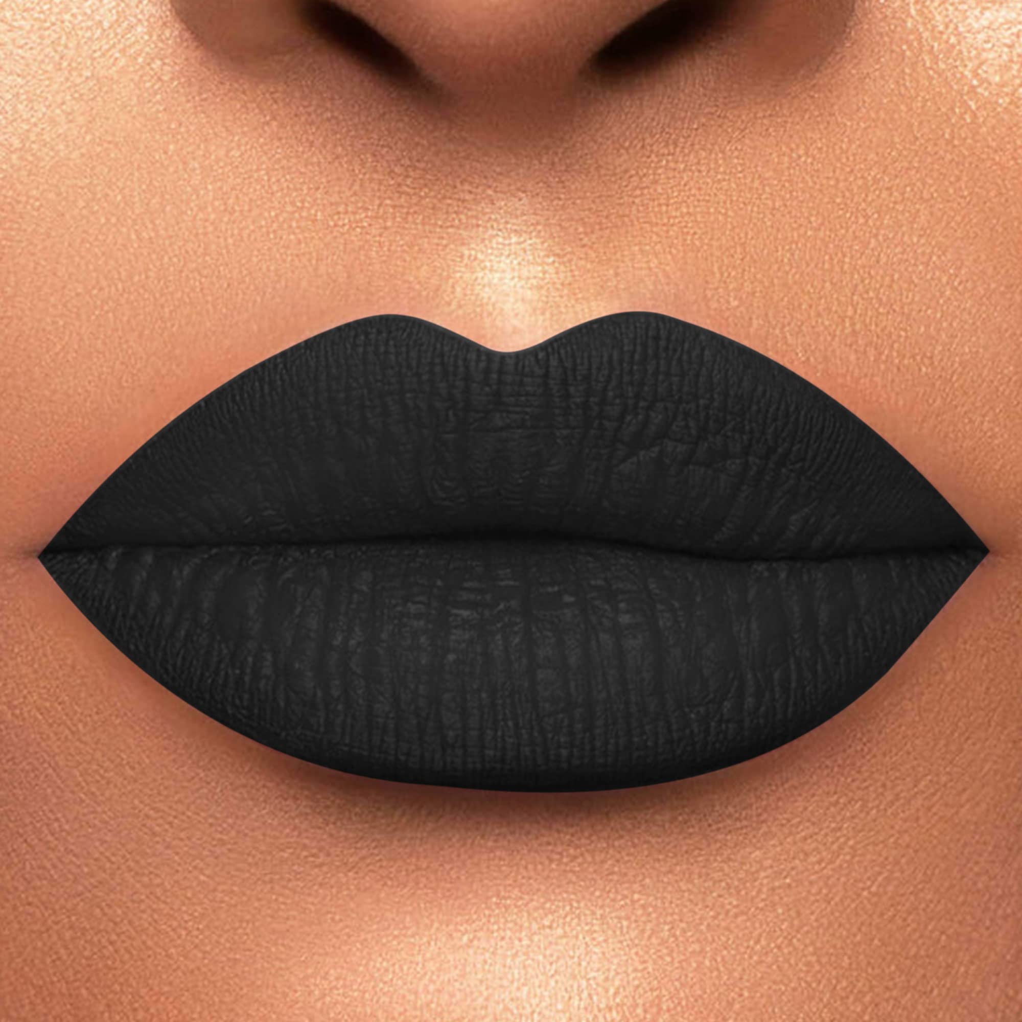 HOOMUSS Black Lipstick Long Lasting Smudge Proof, Goth Black Matte Lipstick for Halloween, Waterproof Gothic Lip Makeup Vegan & Cruelty Free (Black Swan)