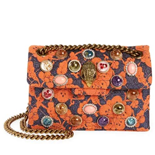 Kurt Geiger Women’s Mini Kensington Quilted Brocade Beaded Chain Shoulder Bag Crossbody