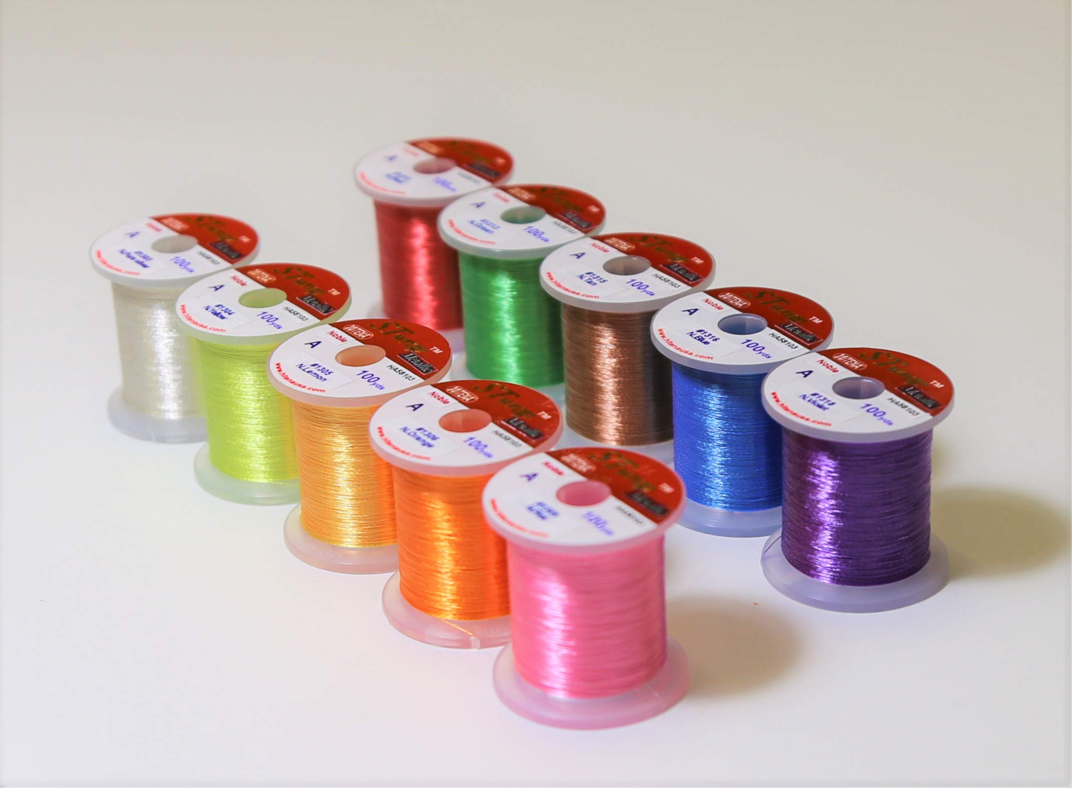HITENA Rod Wrapping Thread - Metallic Noble 10 Color Pack (100yd)