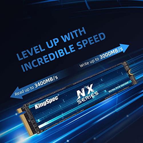 KingSpec 128GB M.2 PCIe SSD 2280, up to 3500MB/s, Internal M2 NVMe Gen 3 Hard Drive with 3D NAND Flash, Compatible with Laptop & PC Desktop
