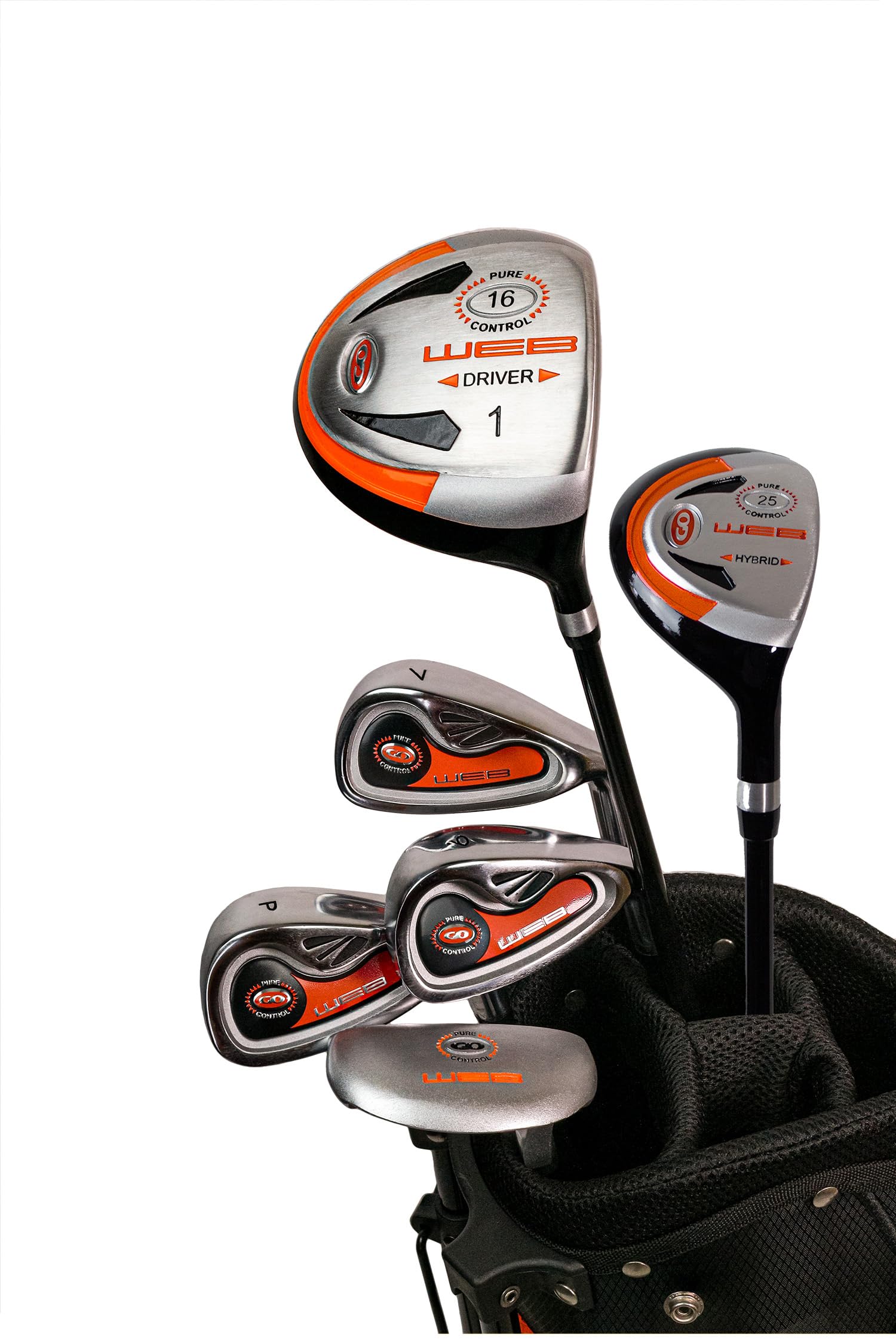 JP Lann Junior Golf Club Youth Complete 7 Piece Set with Bonus Gifts for Kids- 2 Age Groups- Right Handed (Ages 6-8)